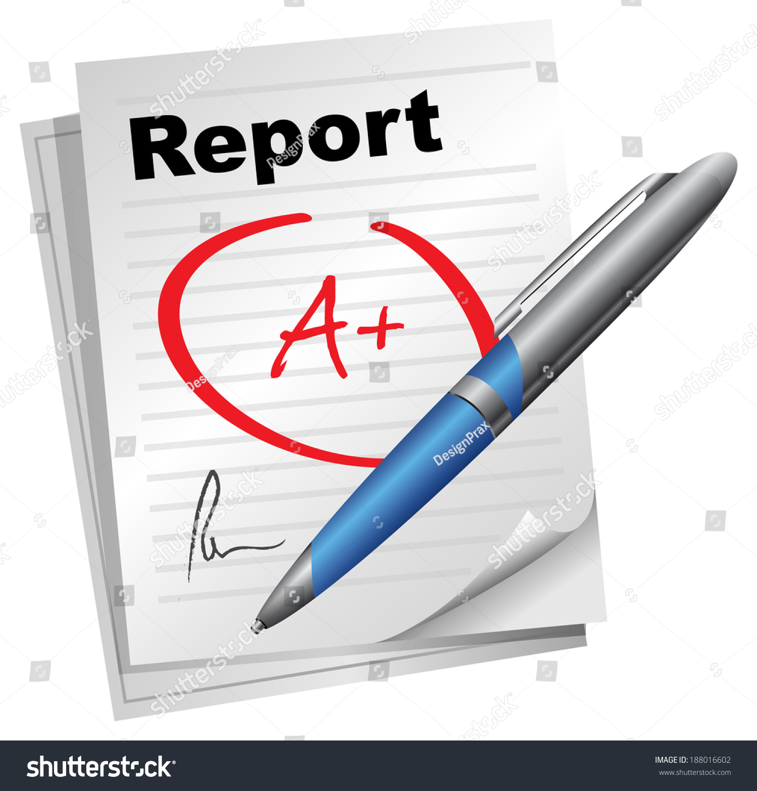 Report Card Illustration Stock Vector (Royalty Free) 188016602