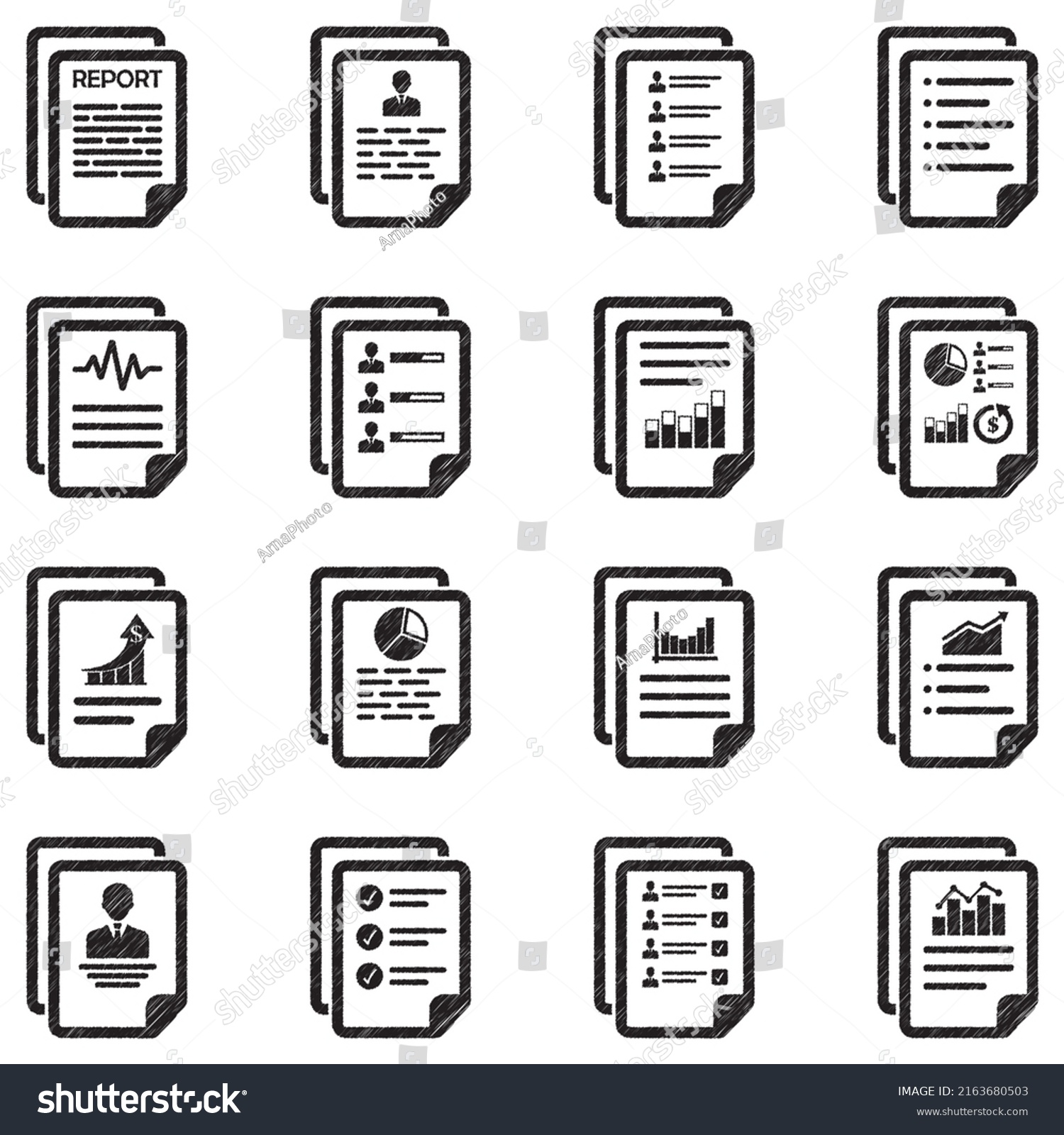 Report Icons Black Scribble Design Vector Stock Vector (Royalty Free ...