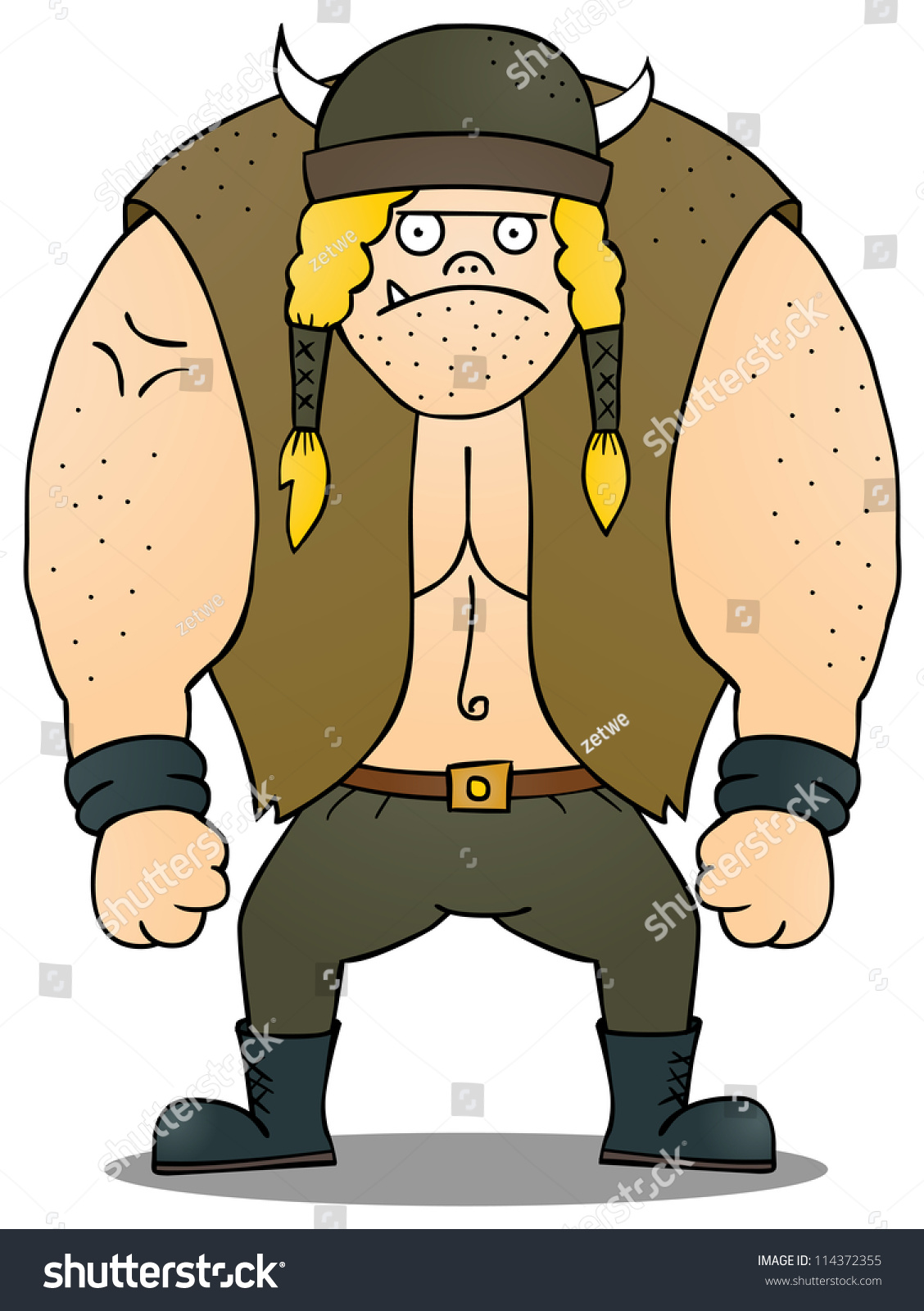 Represent Fat Viking Character: vector de stock (libre de regalías ...