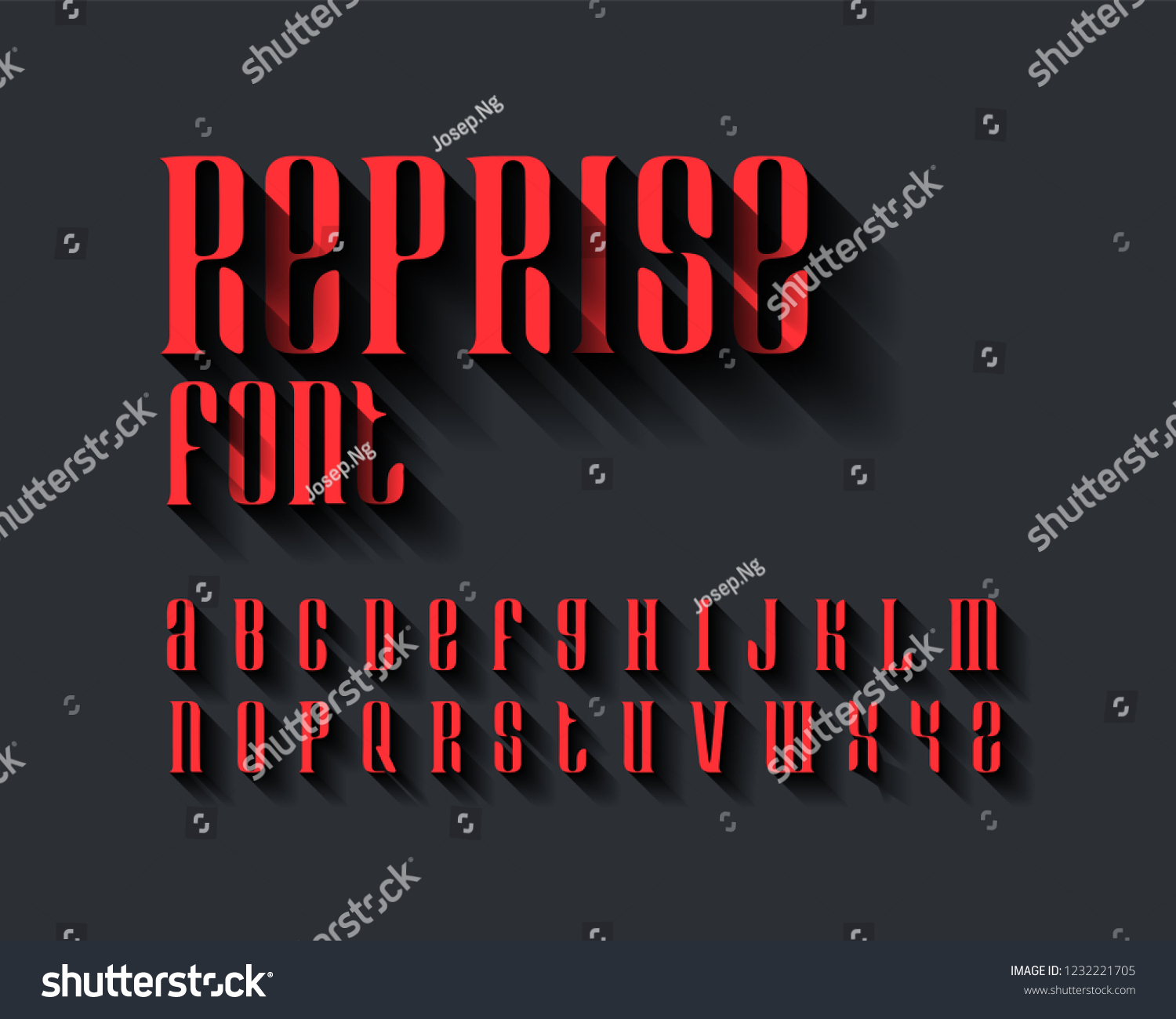 Reprise Font Set Shadow Stock Vector (Royalty Free) 1232221705
