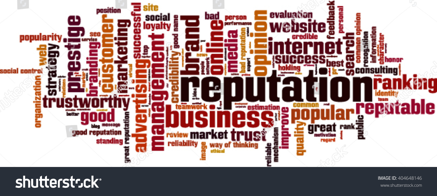 Reputation Word Cloud Concept Vector Illustration Stock Vector (Royalty ...
