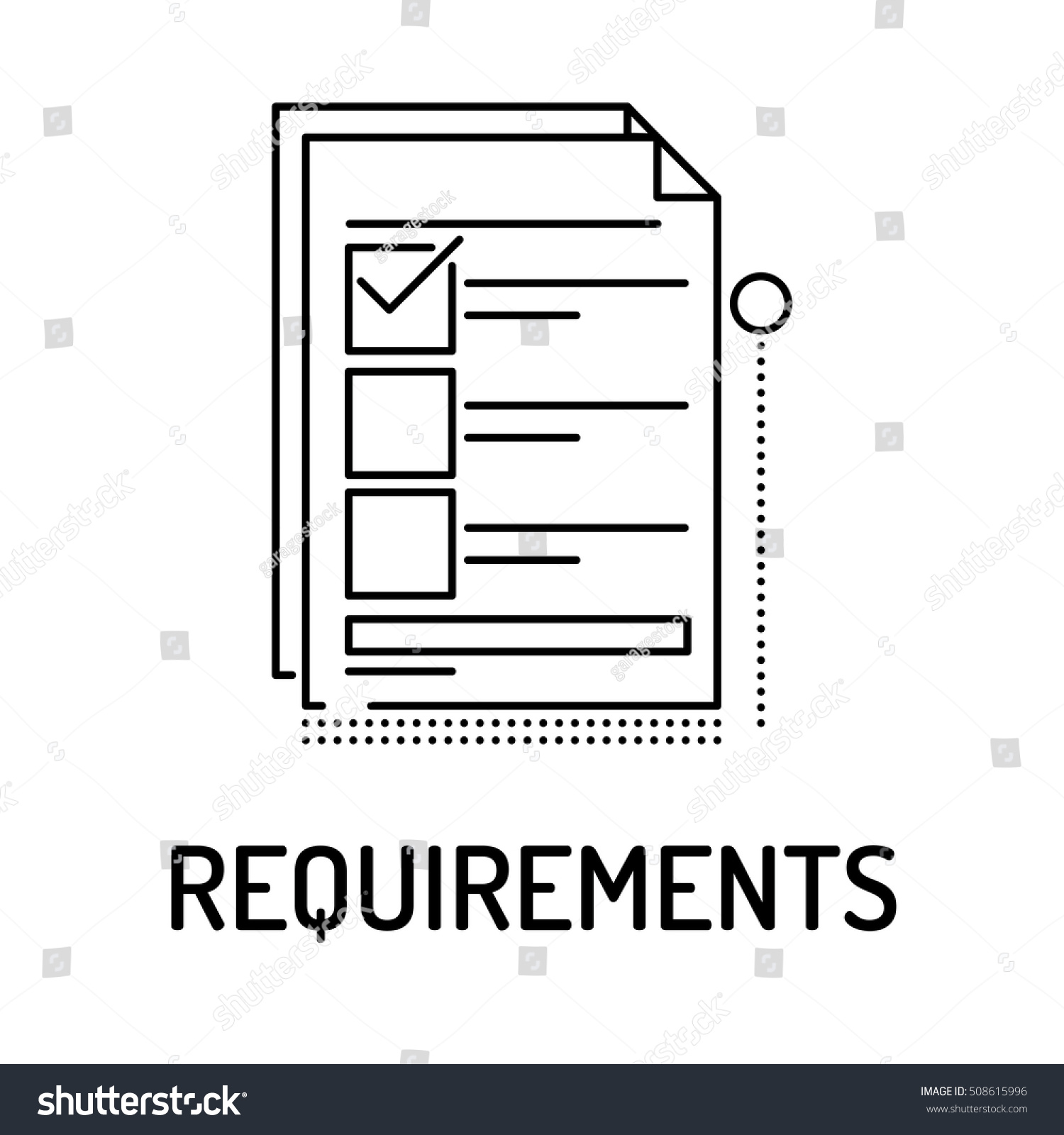 Icono Lin REQUERIMIENTOS: vector de stock (libre de regalías) 508615996