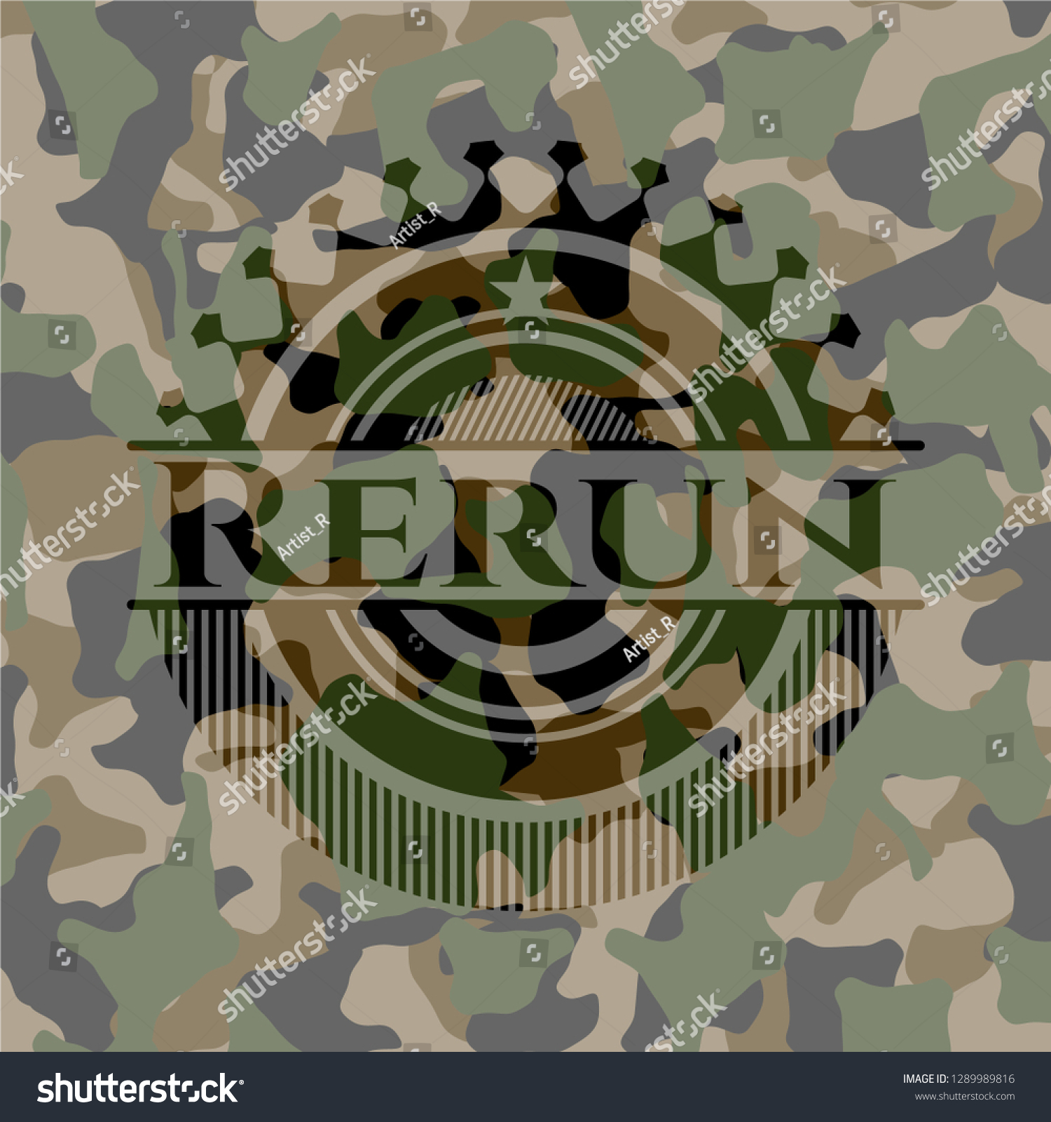 Rerun On Camo Texture Stock Vector (Royalty Free) 1289989816