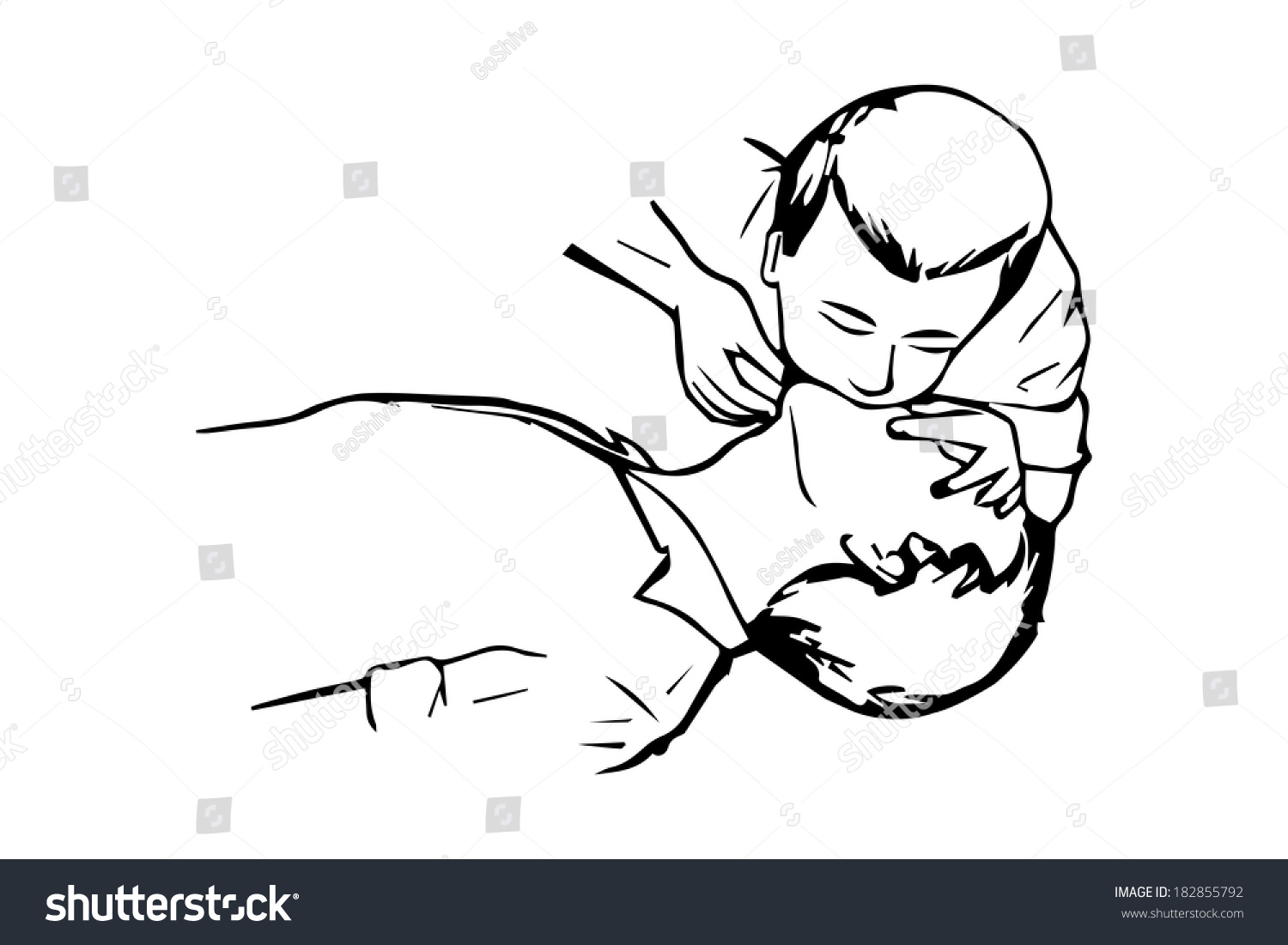 Rescue Breathing Vector On White Background: vetor stock (livre de ...