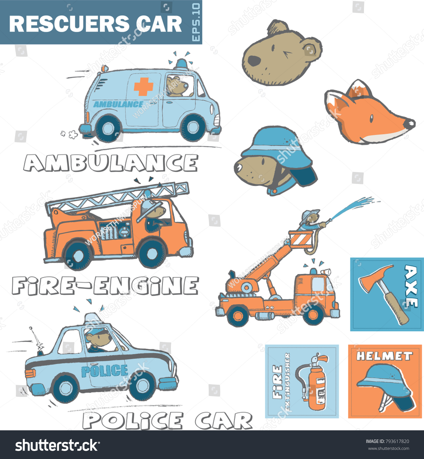 Rescuers Car Vector Stock Vector (Royalty Free) 793617820 | Shutterstock