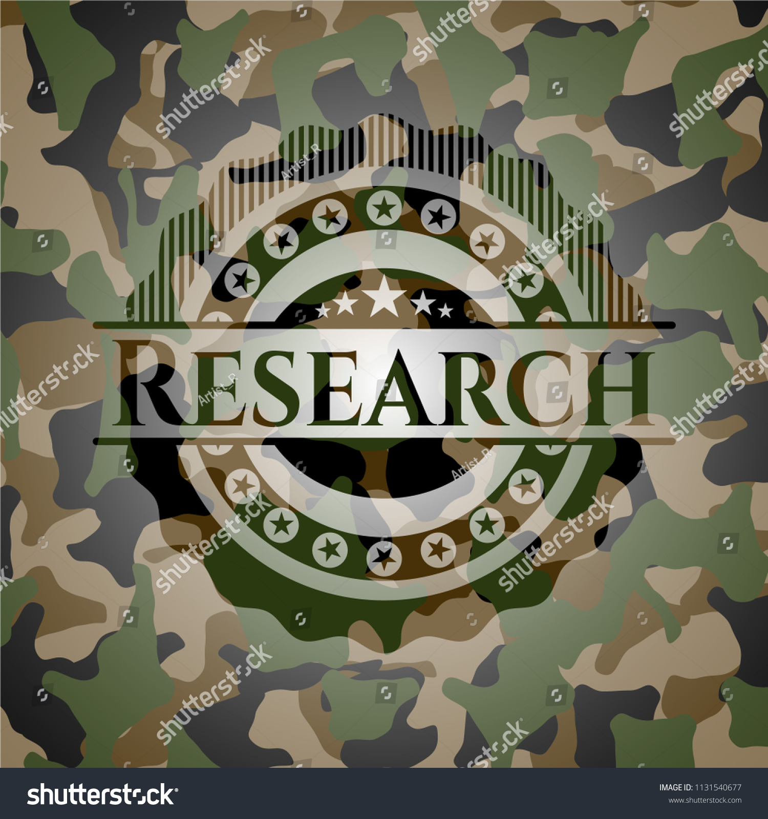 Research Camouflaged Emblem Stock Vector (Royalty Free) 1131540677 ...