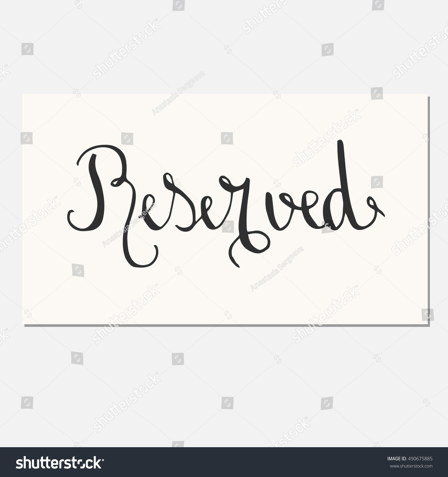 Reserved Sign Vector Ink Illustration Stock Vector (Royalty Free) 490675885