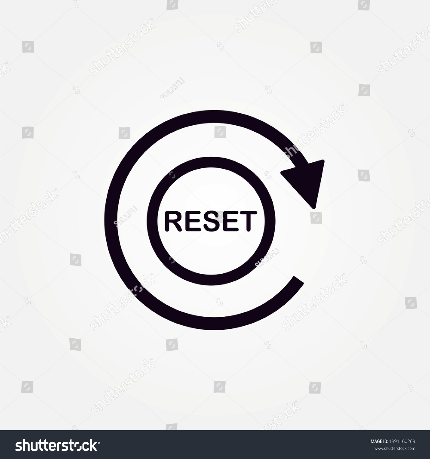 Reset Button Outline Single Icon Stock Vector (Royalty Free) 1391160269 ...
