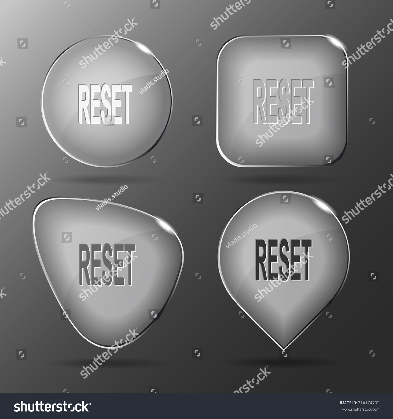 Reset Glass Buttons Vector Illustration Stock Vector (Royalty Free ...