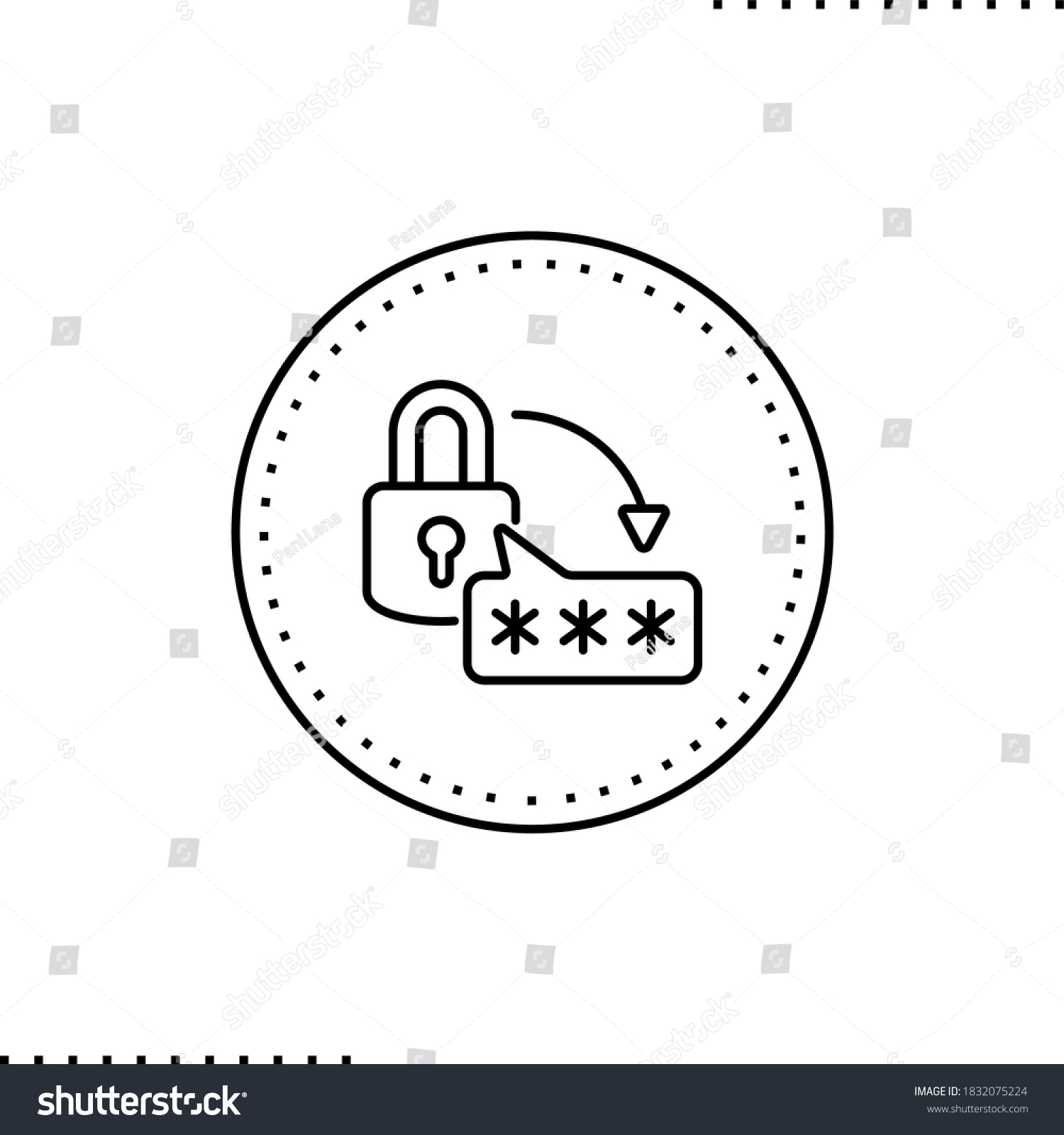 Reset Password Vector Icon Outline Stock Vector (Royalty Free) 1832075224