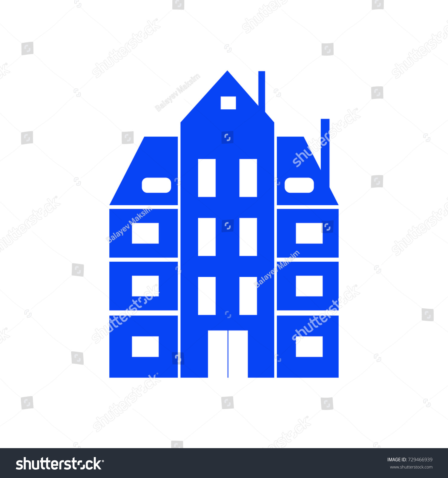 Residential Building Icon Vector Stock Vector (Royalty Free) 729466939 ...