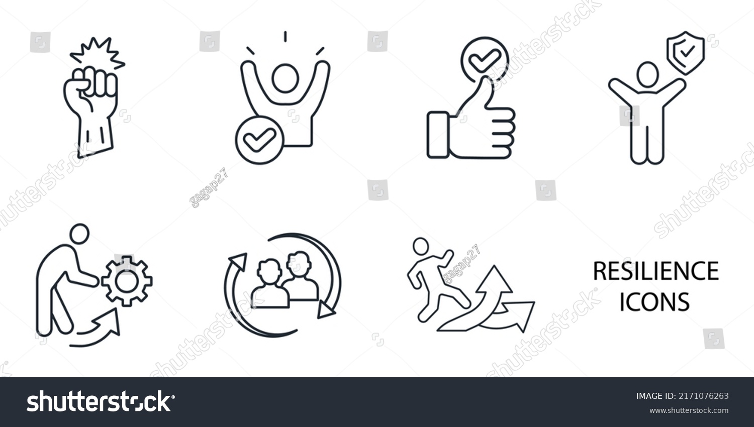 Resilience Icons Symbol Vector Elements Infographic Stock Vector ...