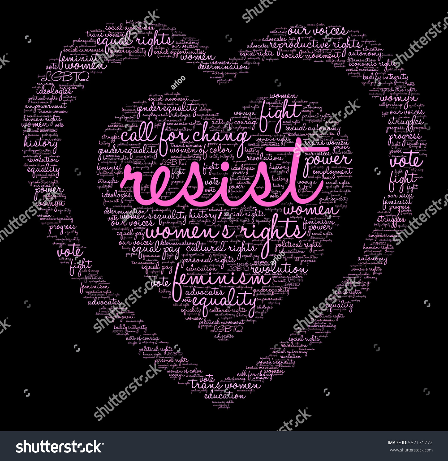 Resist Word Cloud On Black Background Stock Vector (Royalty Free ...