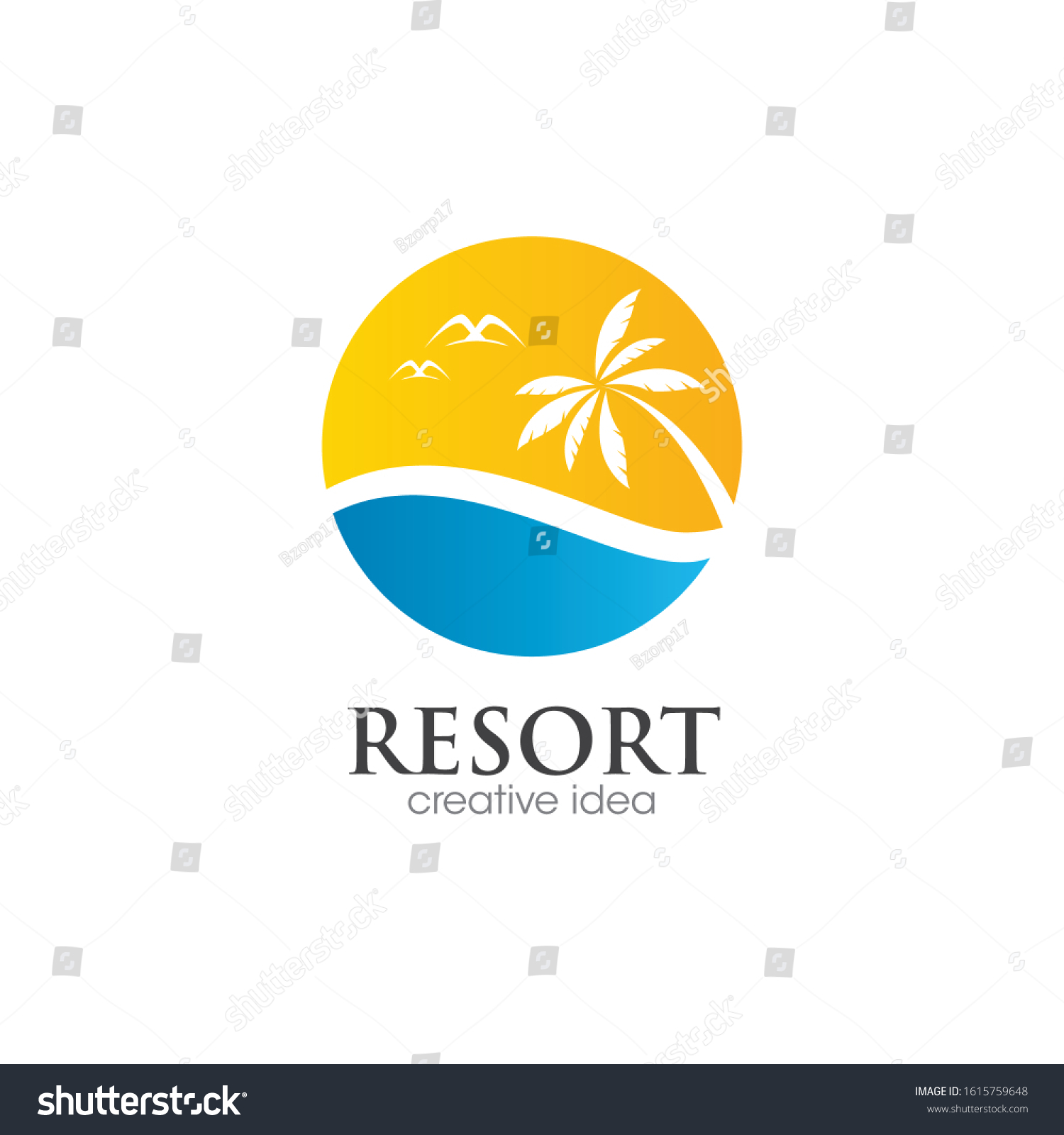 Resort Logo Icon Vector Template Stock Vector (Royalty Free) 1615759648 ...