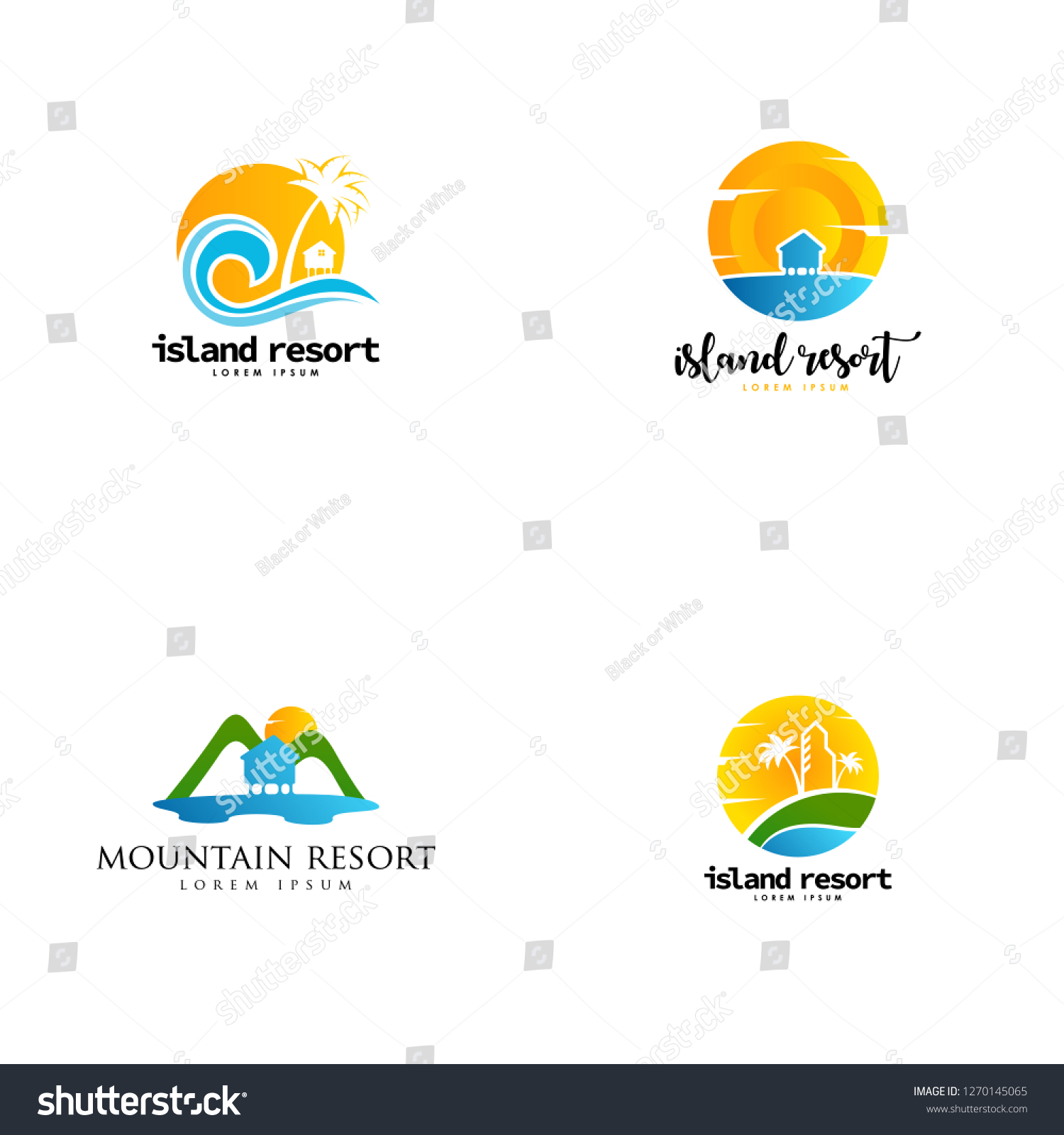 Resort Logo Design Template Stock Vector (Royalty Free) 1270145065 ...