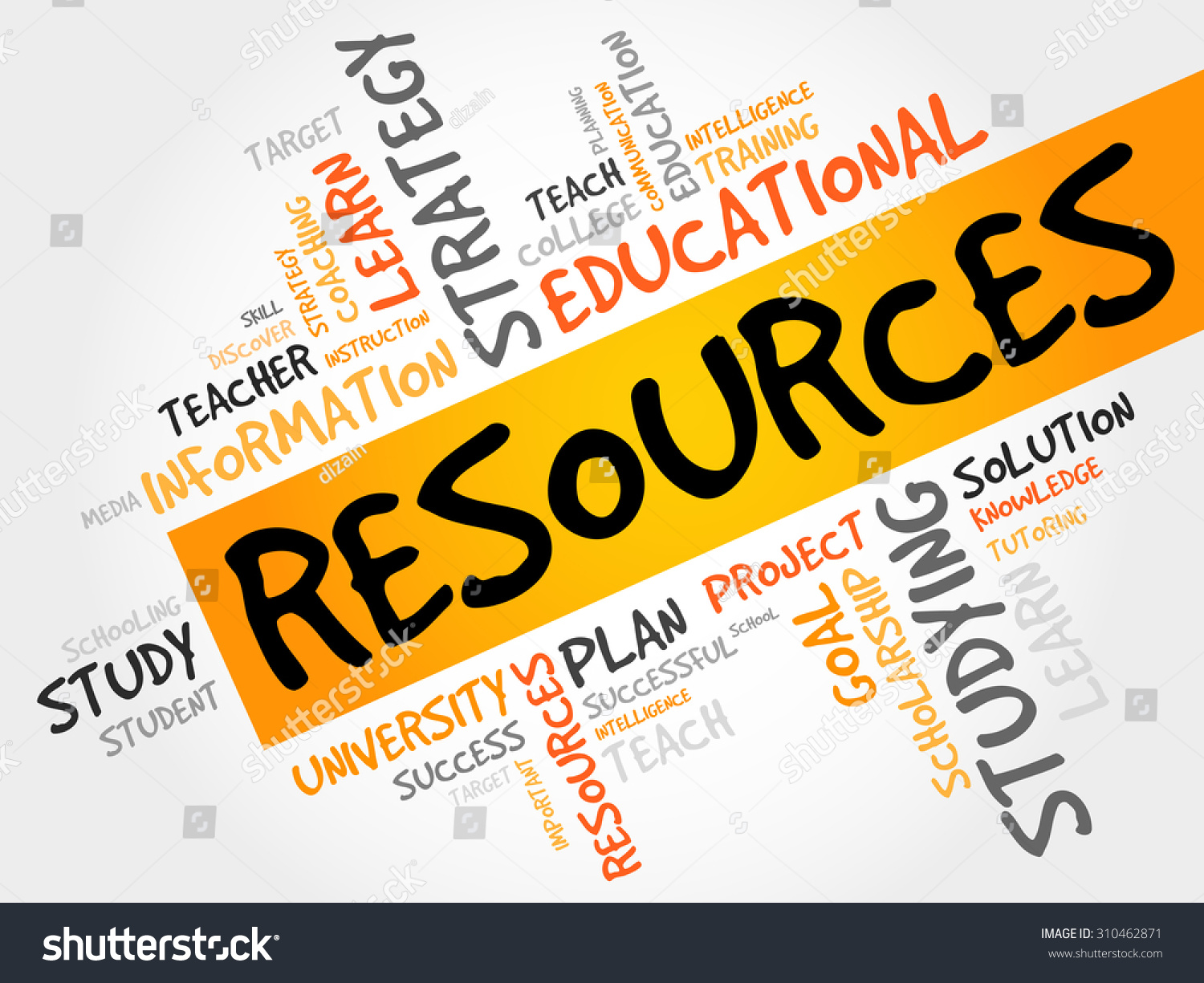 Resources Word Cloud Education Concept Stock Vector (Royalty Free ...