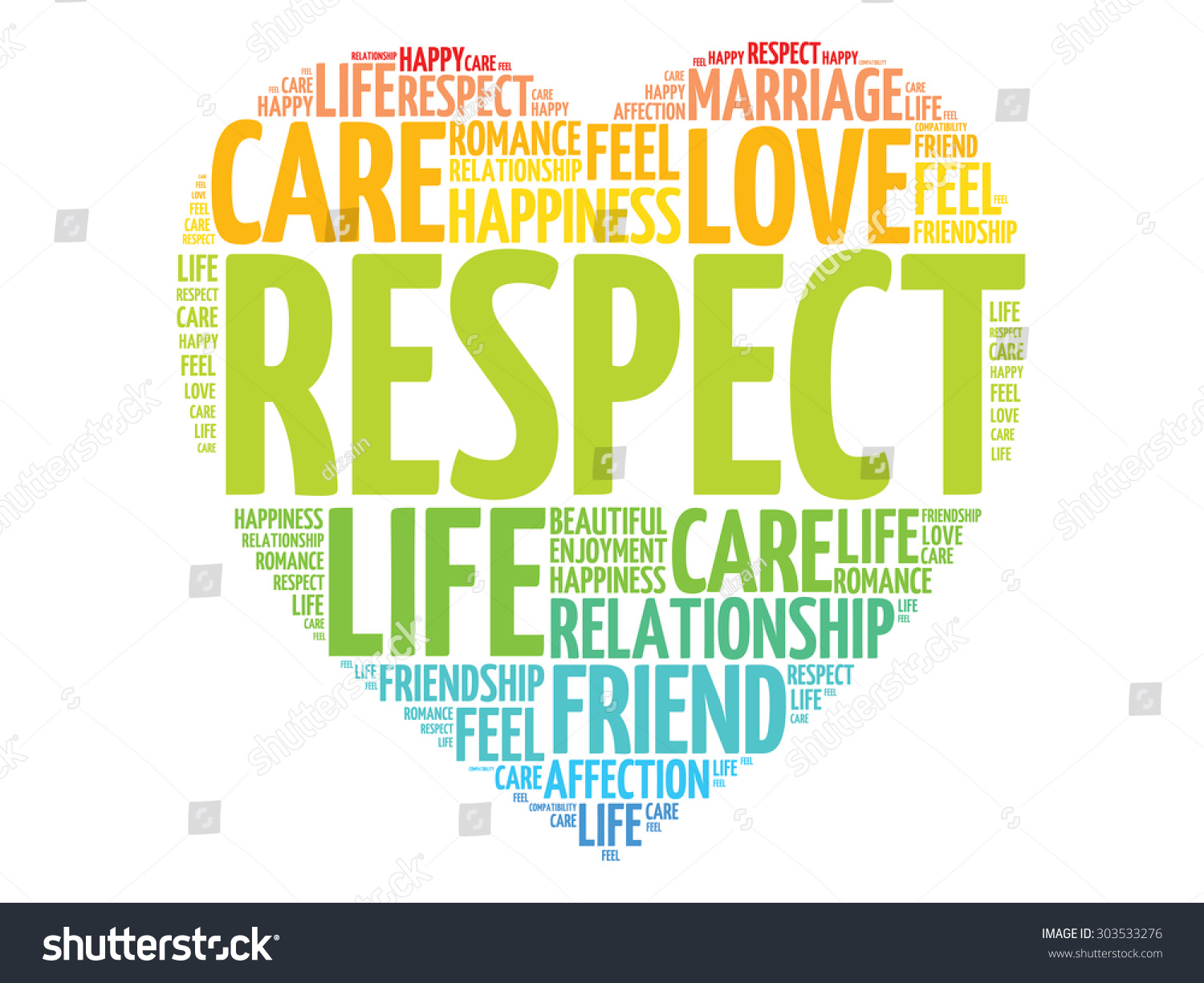 Respect Concept Heart Word Cloud Stock Vector (Royalty Free) 303533276 ...