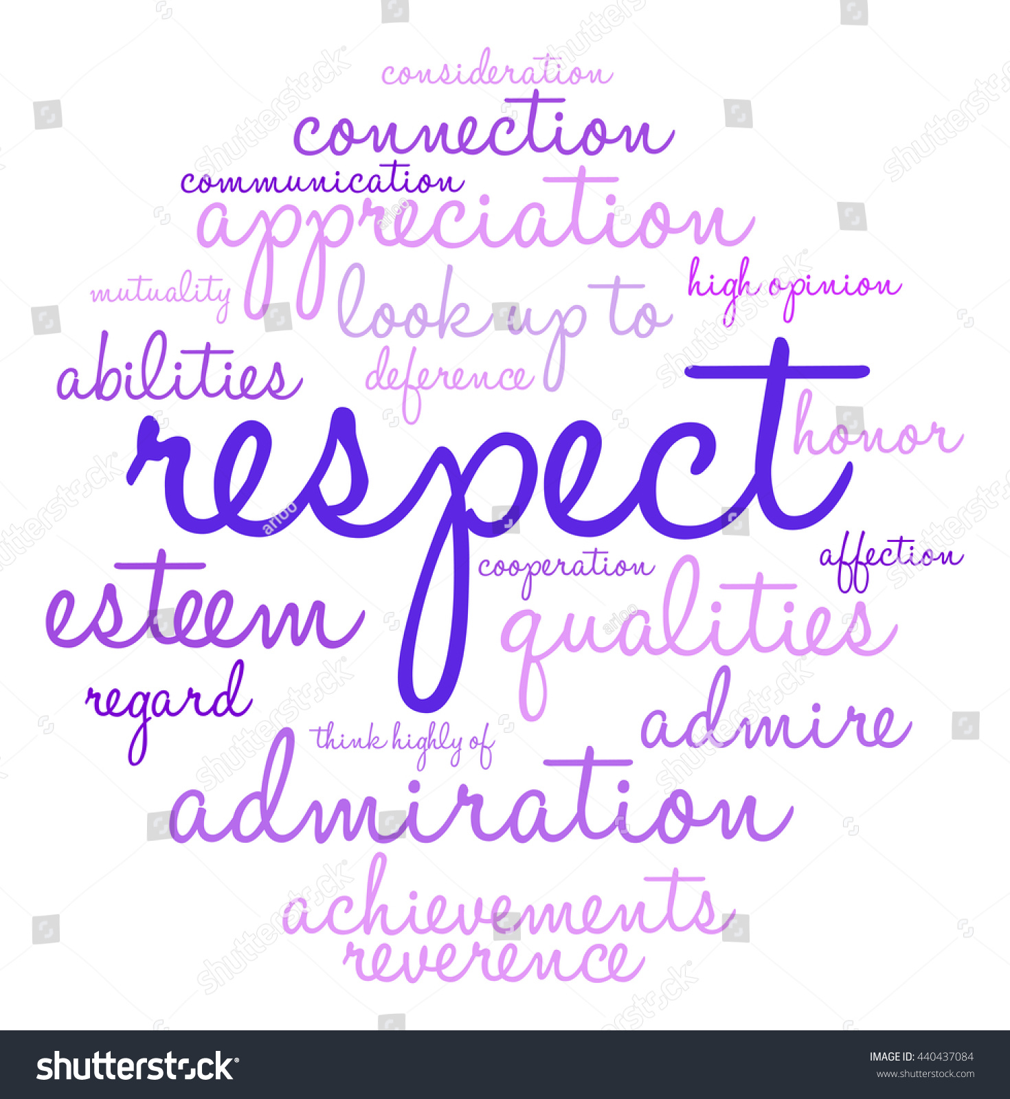 Respect Word Cloud On White Background: vector de stock (libre de ...