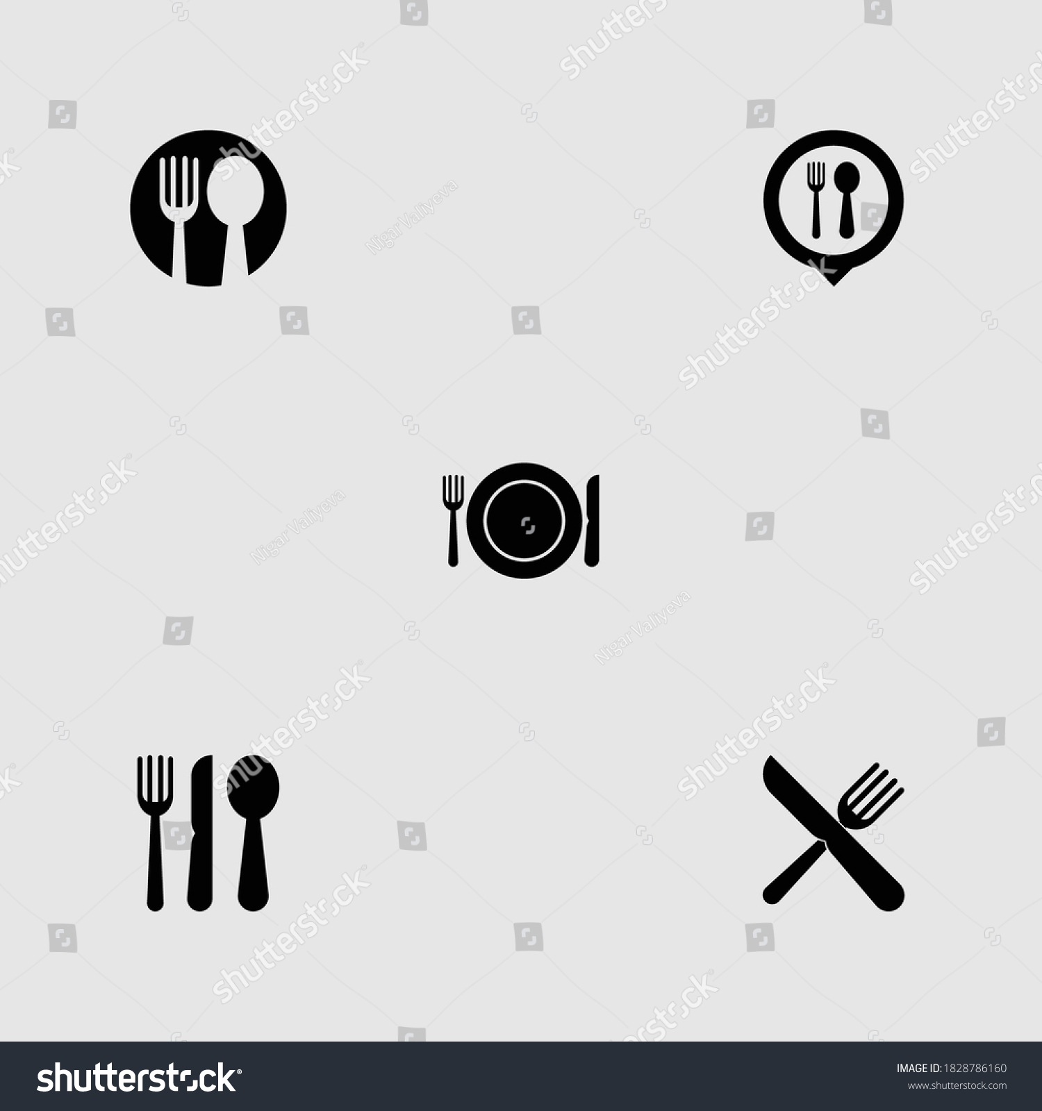 Restauran Icon Set Isolated Vector Illustration Stock Vector (Royalty ...