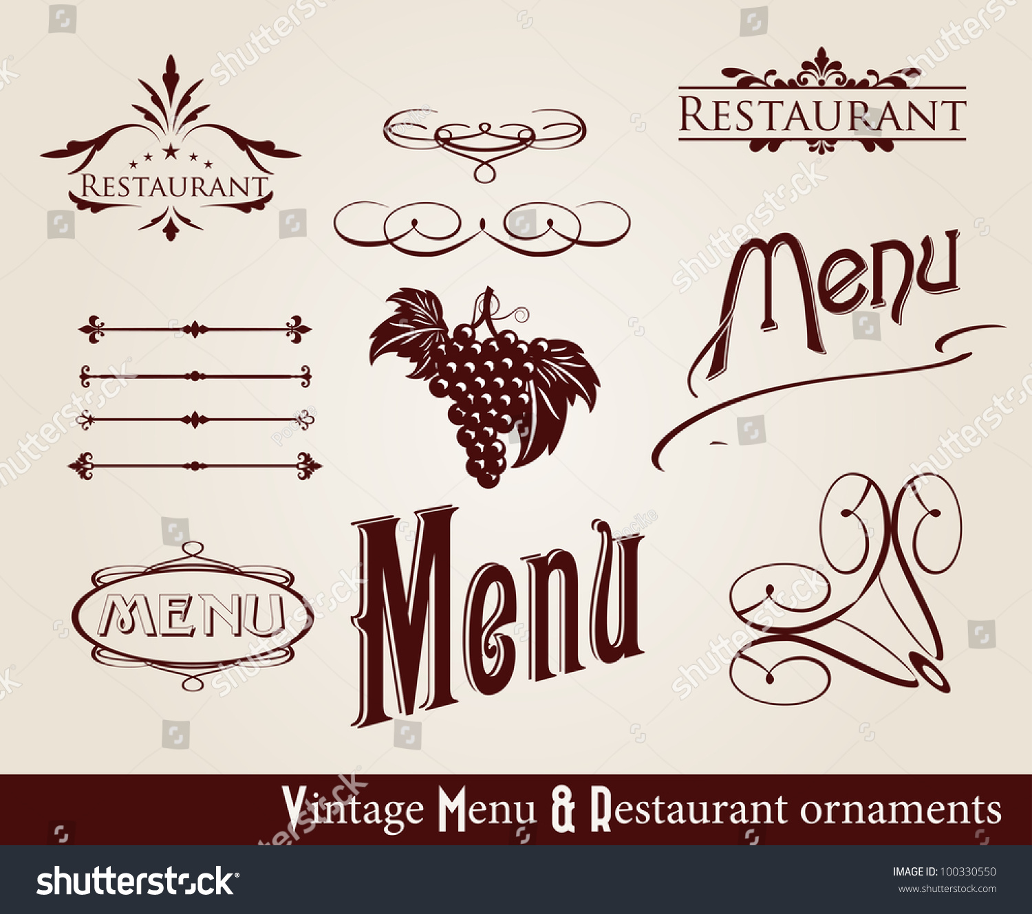 Restaurant Menu Ornaments Vector Format Stock Vector (Royalty Free ...