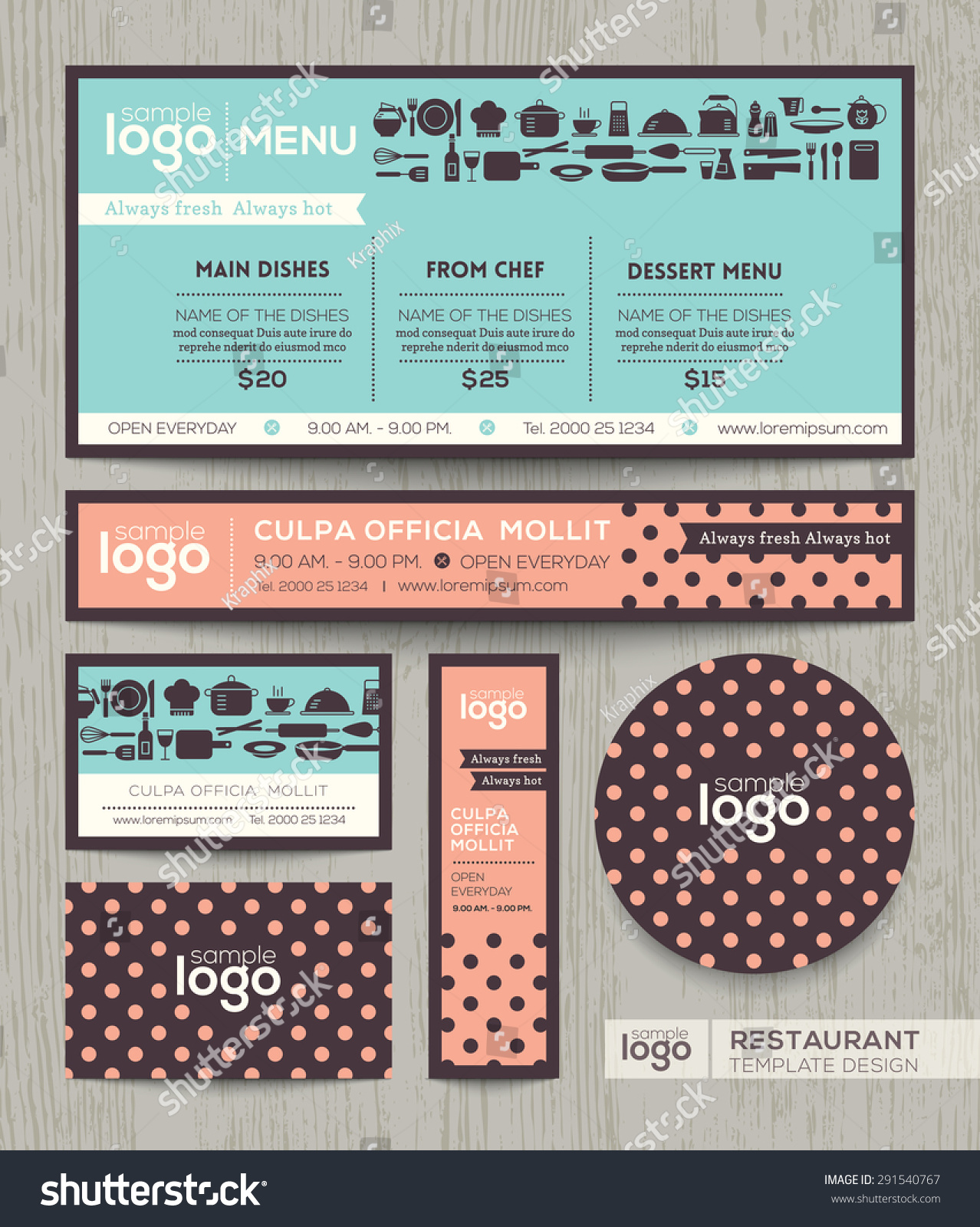 Vektor Stok Restaurant Cafe Vector Menu Design Template (Tanpa Royalti ...