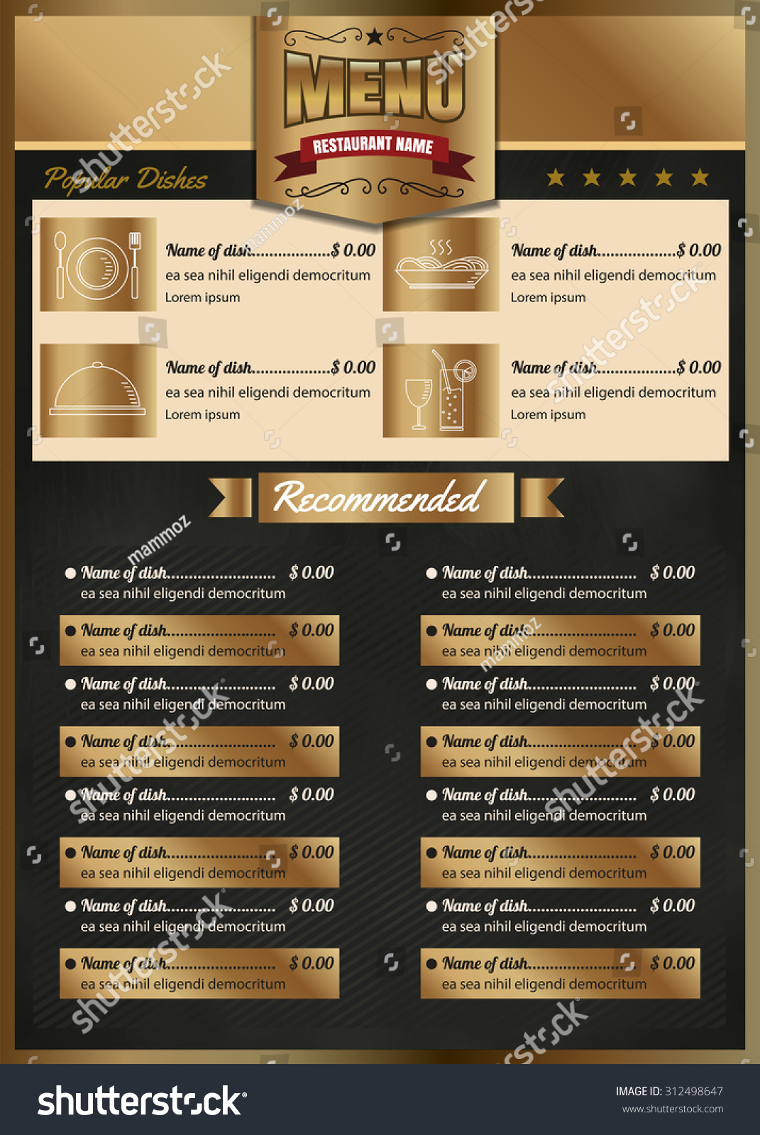 Restaurant Food Menu Design Vector Format Stock Vector (Royalty Free ...