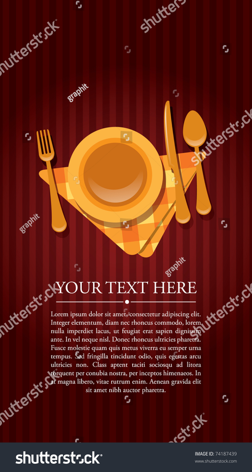Restaurant Invitation Text Stock Vector (Royalty Free) 74187439