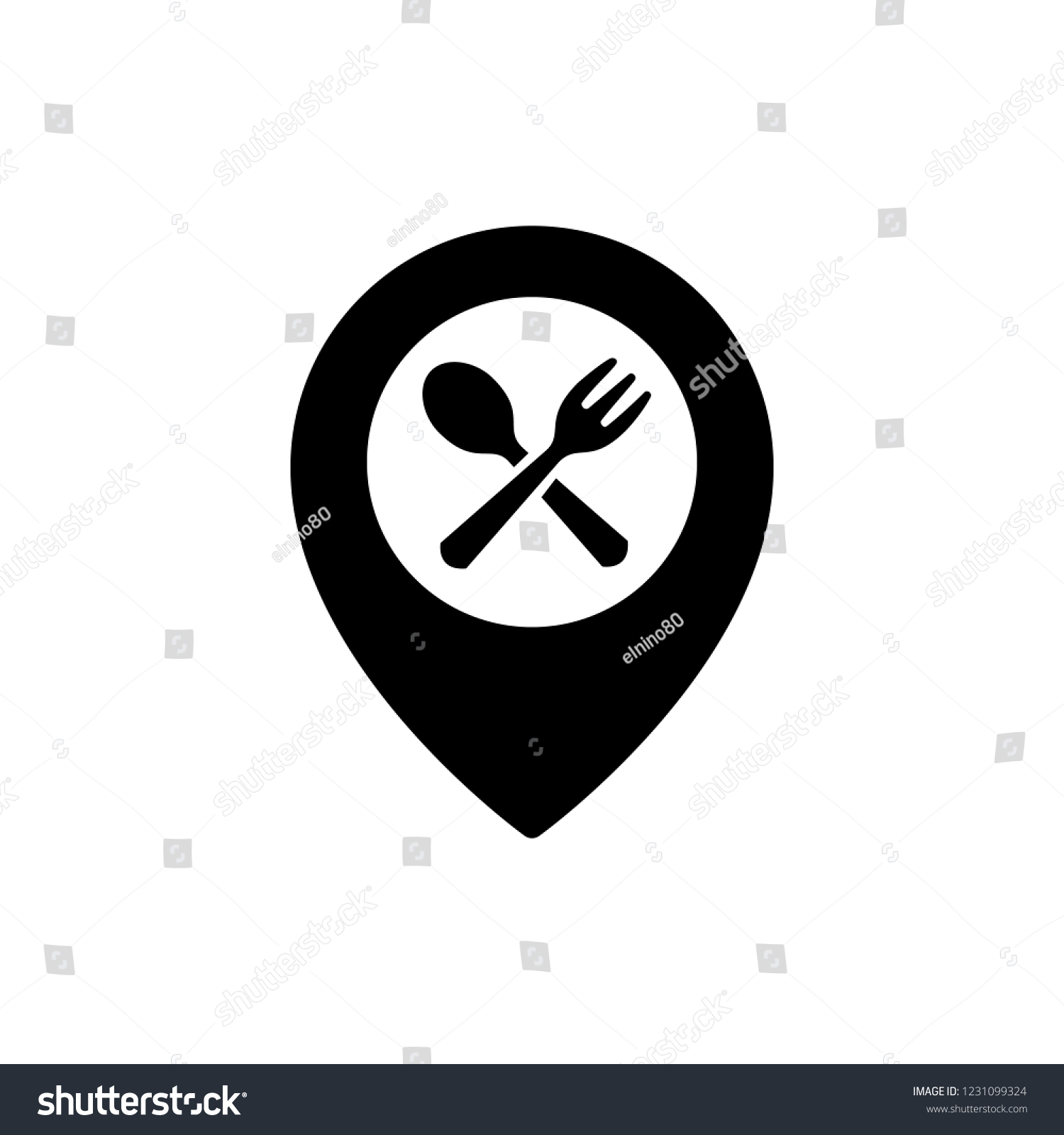 Restaurant Location Pin Icon Editable Vector Stock Vector (Royalty Free ...
