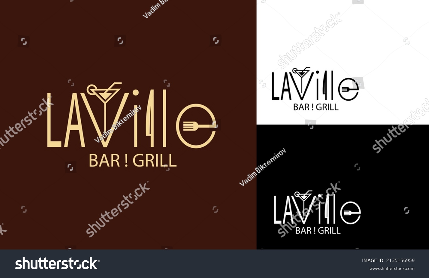 Restaurant Logo Three Versionsvector Illustrationhigh Resolution Stock ...