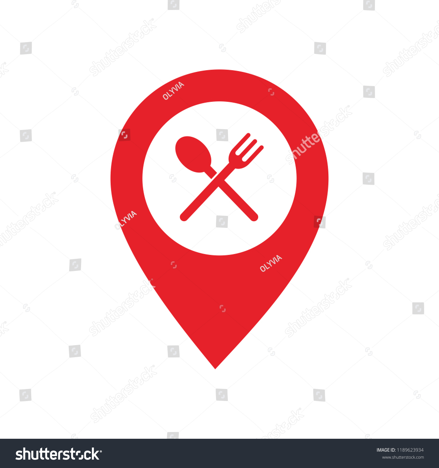 Restaurant Map Pin Symbol Vector Icon Stock Vector (Royalty Free ...