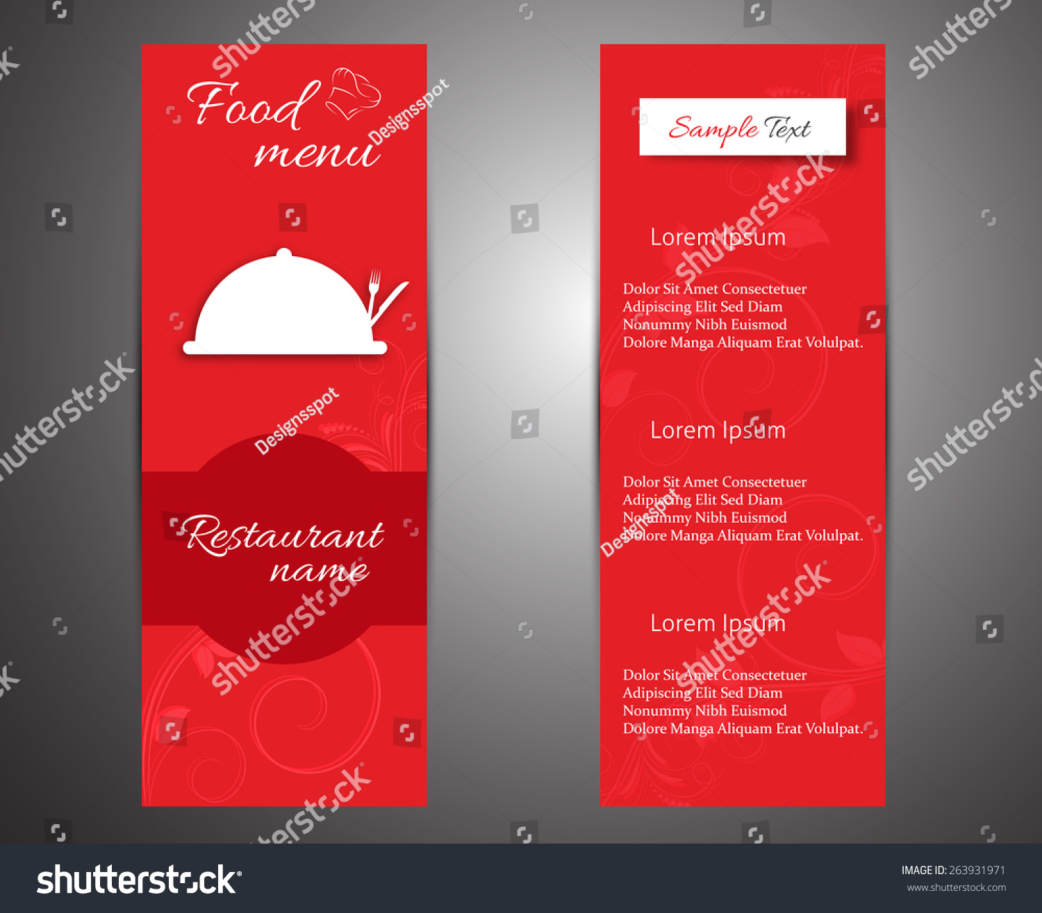 Restaurant Menu Card Design Stock Vector (Royalty Free) 263931971 ...