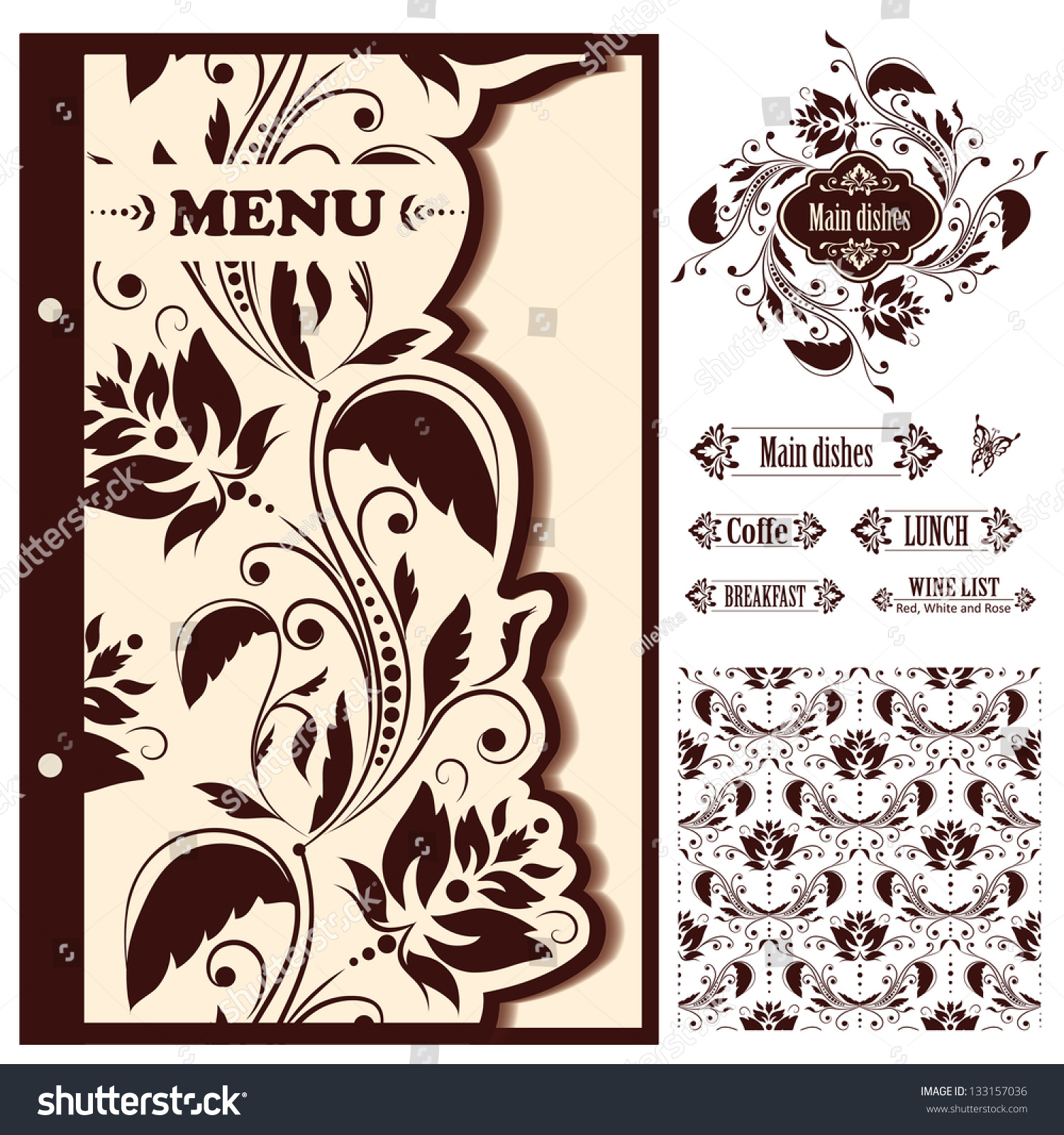 Restaurant Menu Design Stock Vector (Royalty Free) 133157036