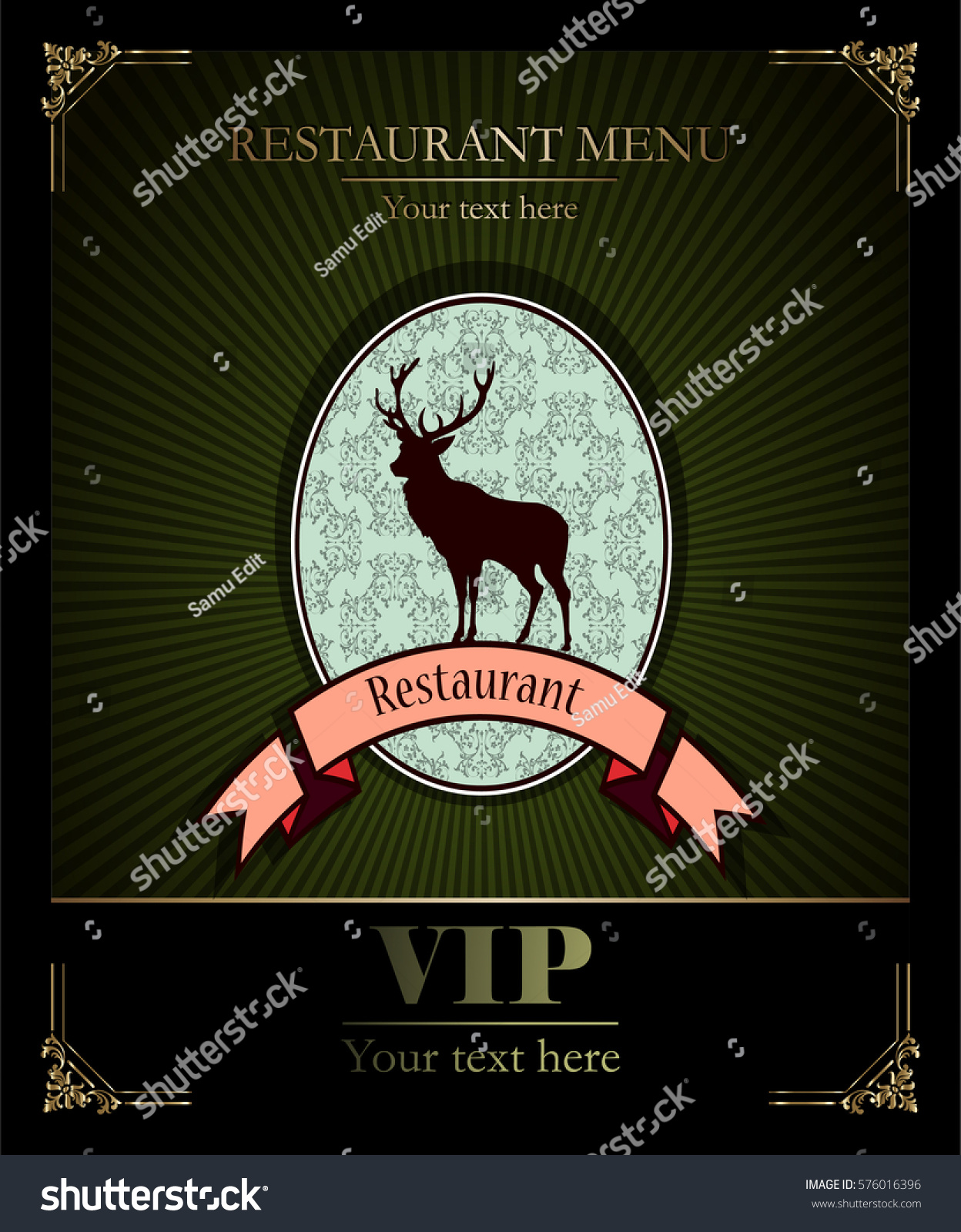 Restaurant Menu Design Deervip Stock Vector (Royalty Free) 576016396 ...
