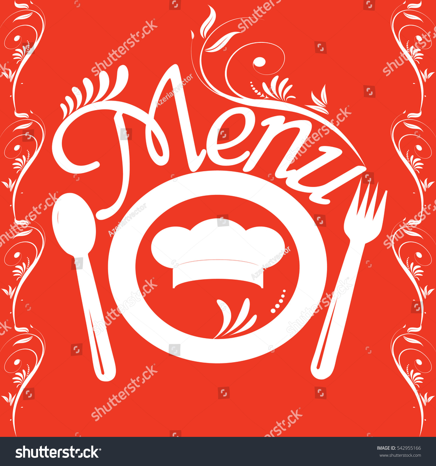 Restaurant Menu Lettering Template Design: Stock-Vektorgrafik ...