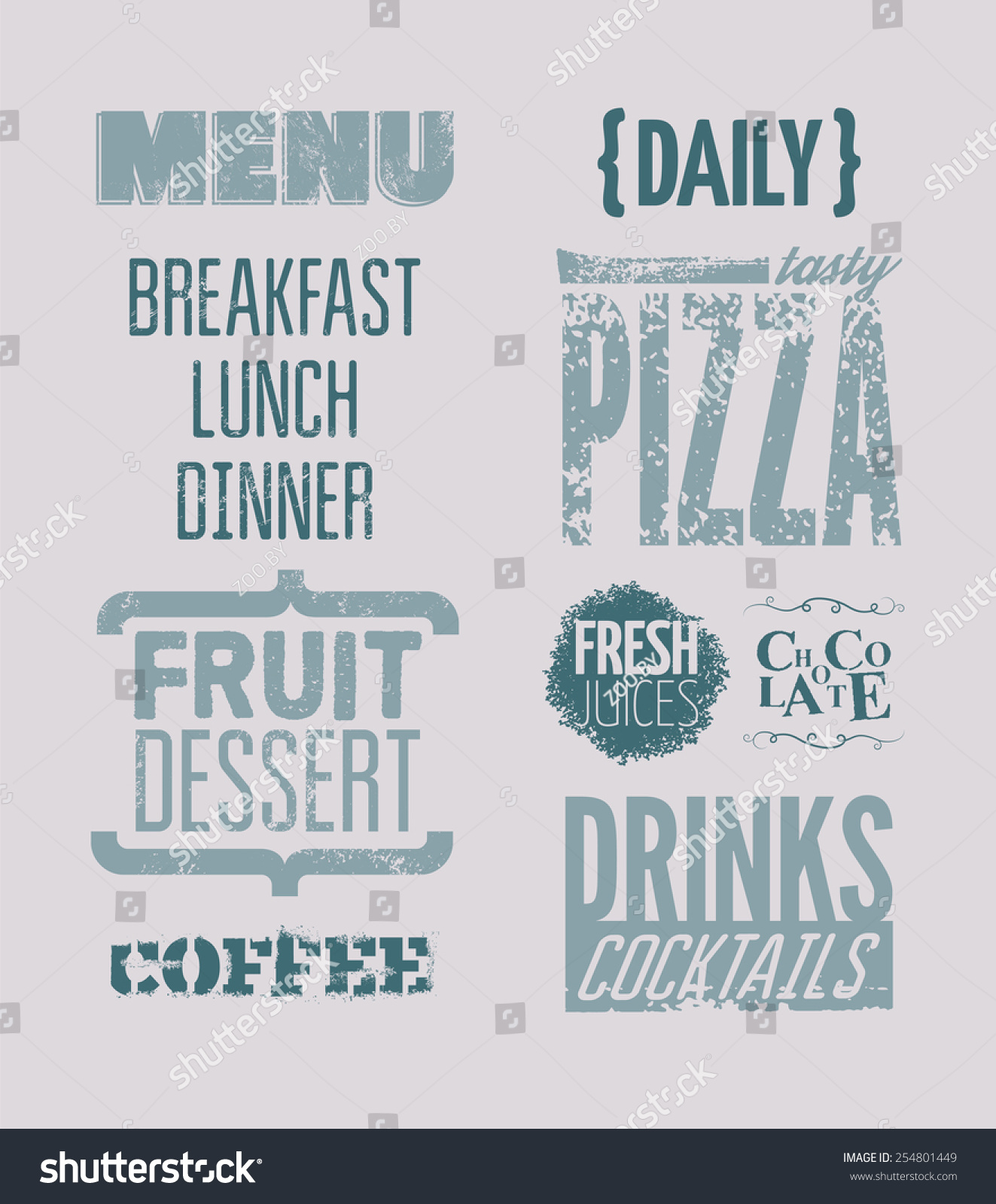 Restaurant Menu Typographic Design Vector Illustration Stock Vector ...