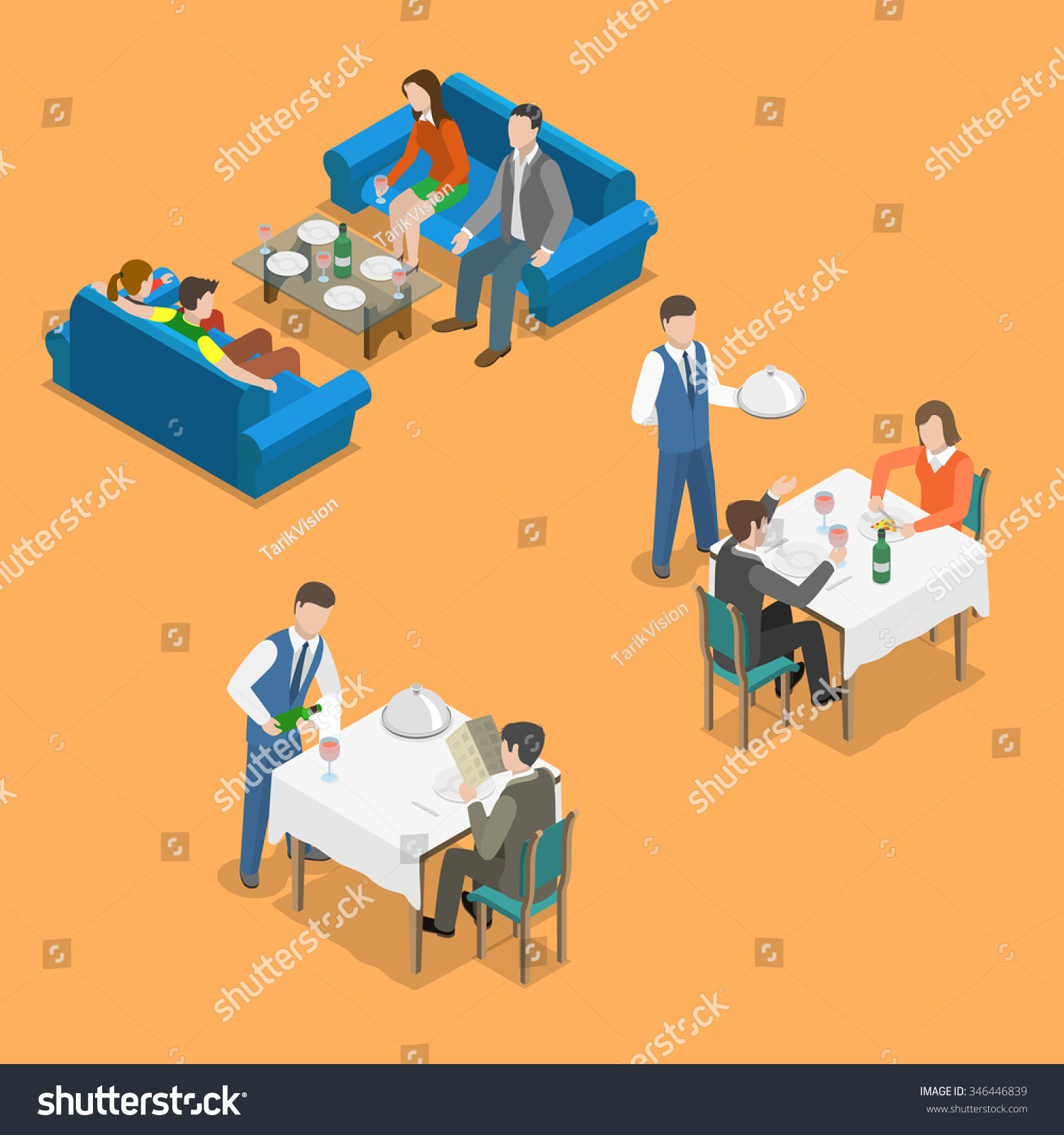 Restaurant Service Isometric Flat Vector Concept Stock Vector (Royalty ... Restaurant Service Isometric Flat Vector Concept Stock Vector (Royalty ...