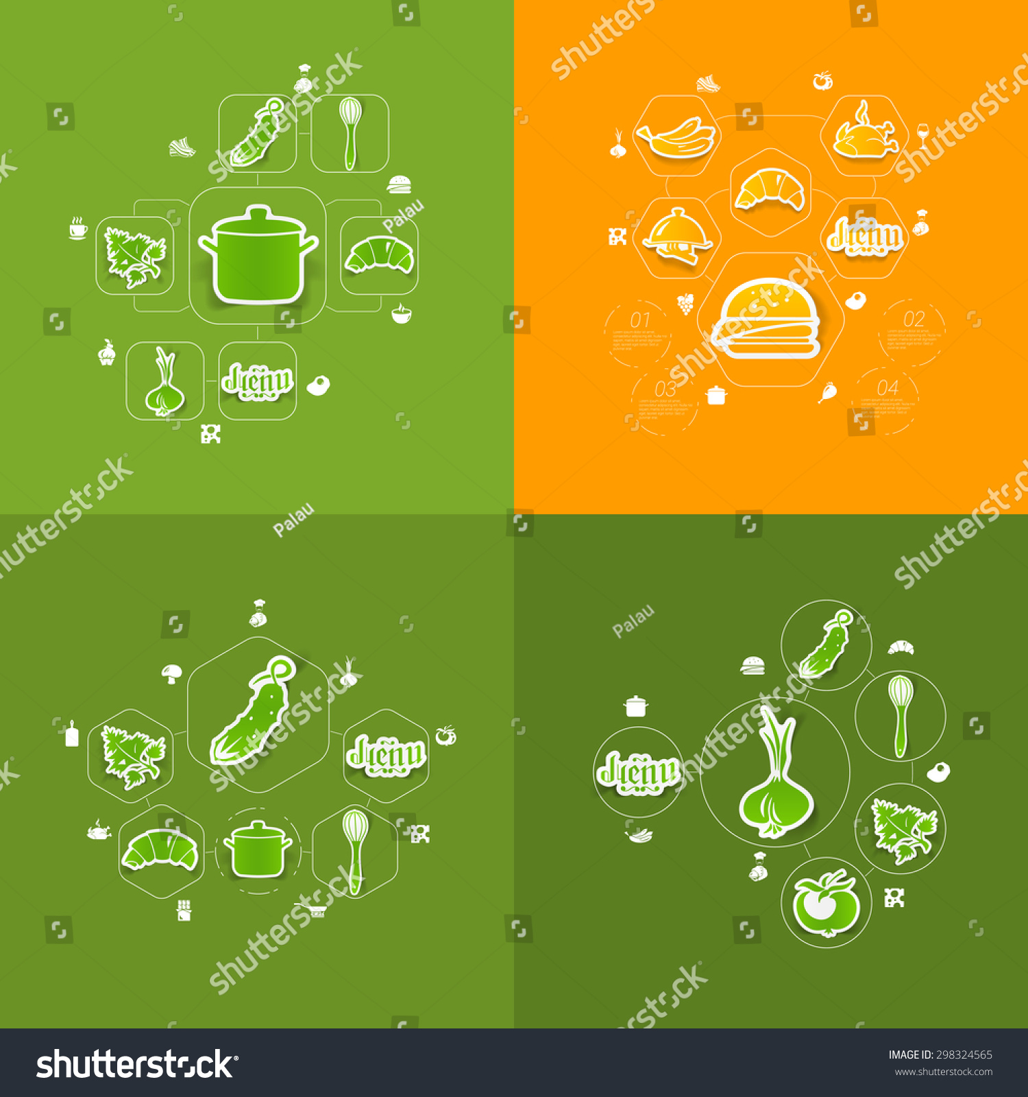Restaurant Sticker Infographic Stock Vector (Royalty Free) 298324565