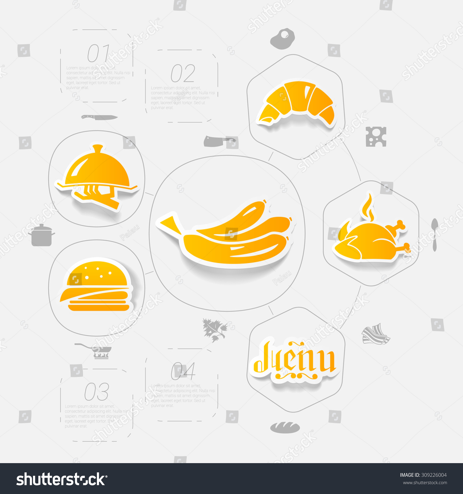 Restaurant Sticker Infographic: vector de stock (libre de regalías ...
