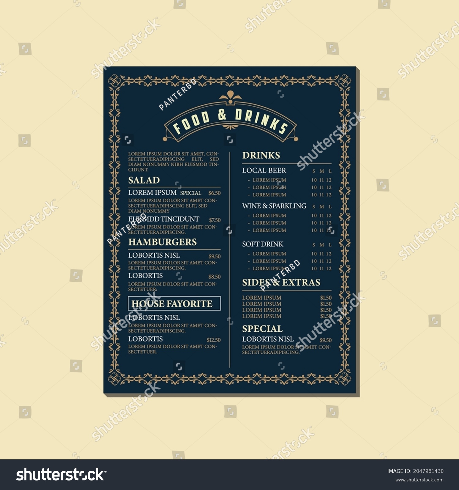 830 Restaurant manu background 图片、库存照片和矢量图 | Shutterstock