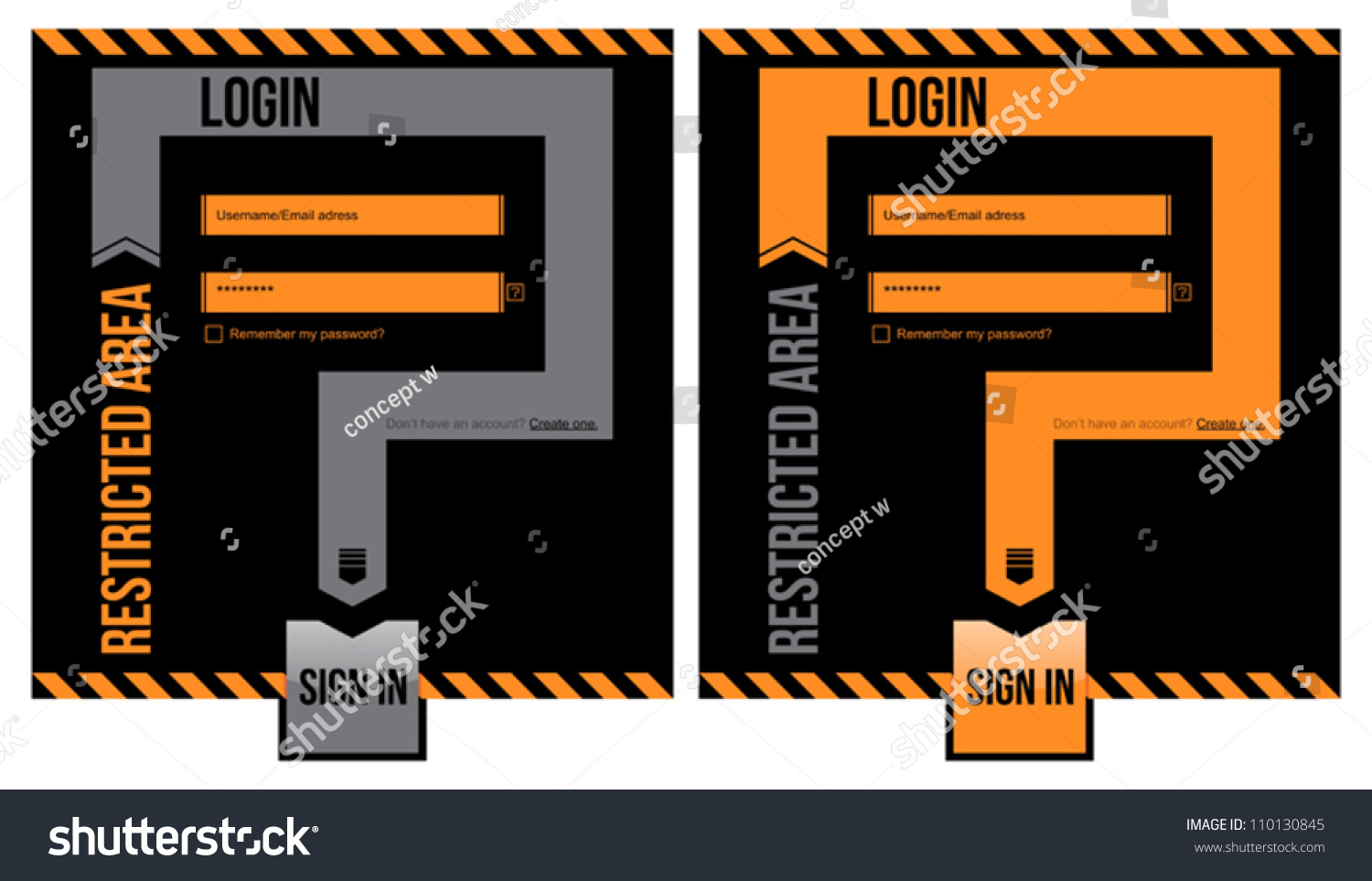 Restricted Area Login Form Stock Vector (Royalty Free) 110130845