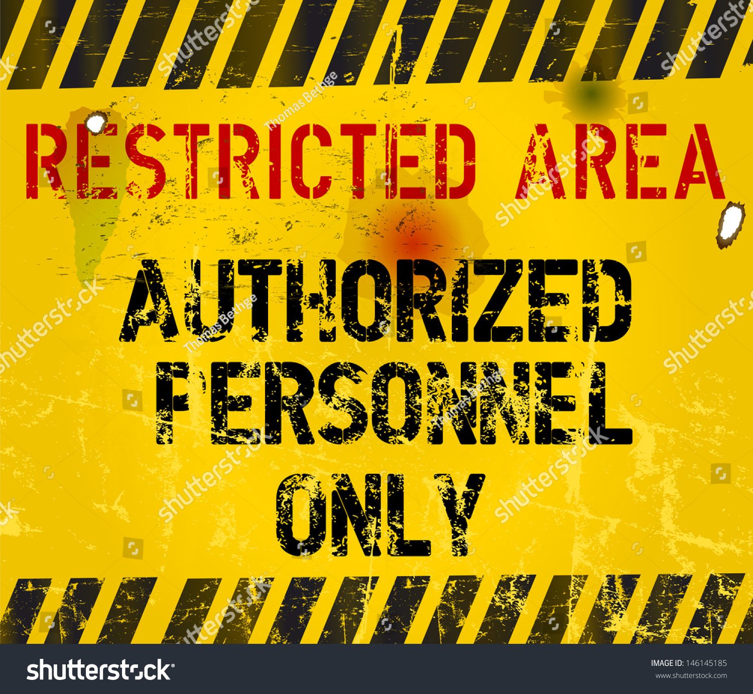 Restricted Area Prohibition Signvector Stock Vector (Royalty Free ...