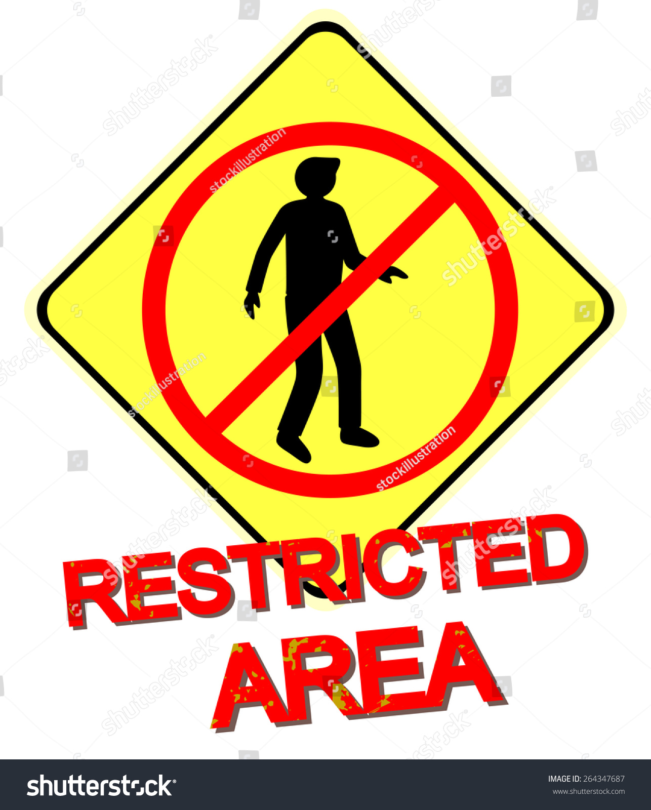 Restricted Area Sign Vector Stock Vector (Royalty Free) 264347687 ...