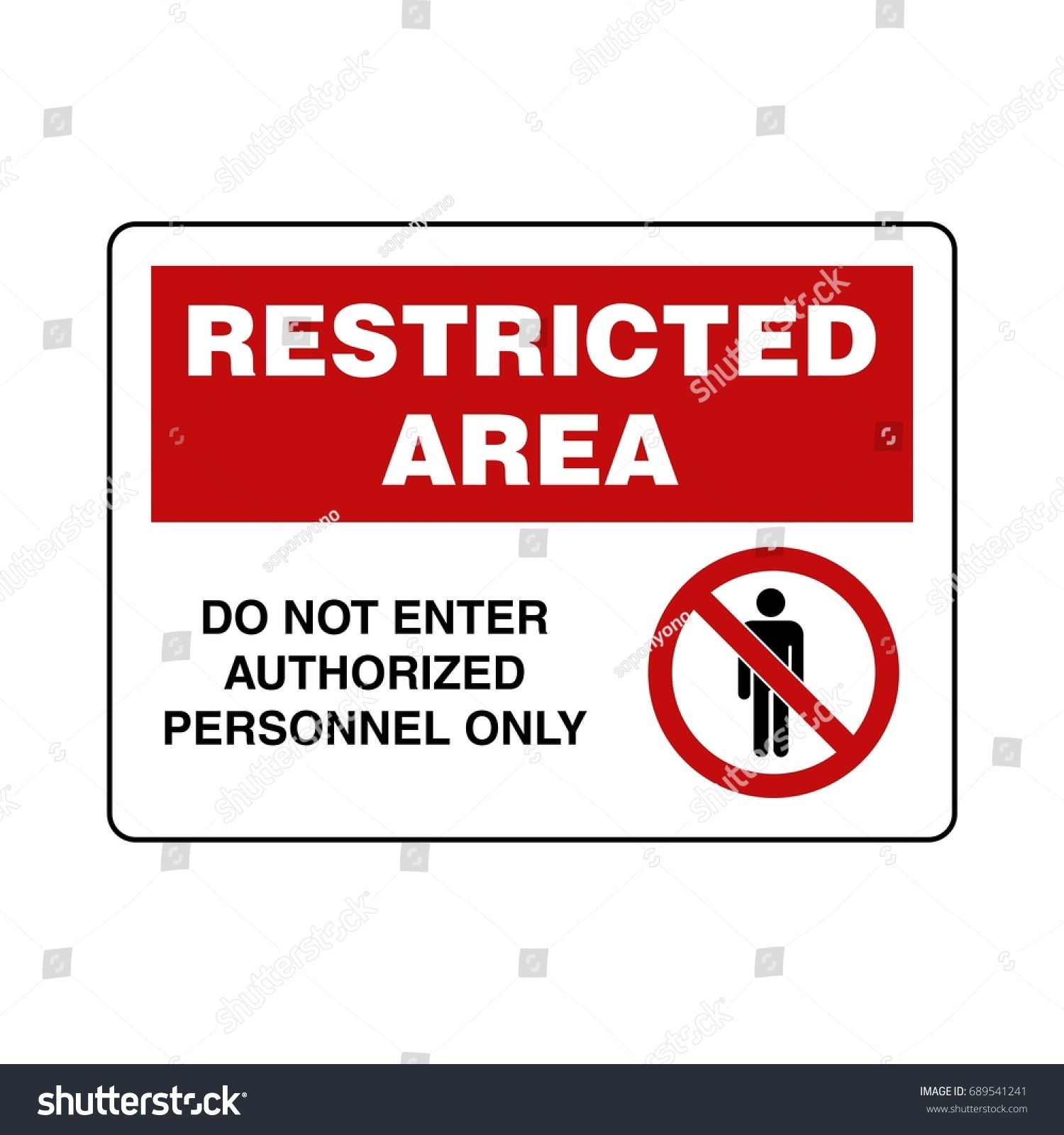 Restricted Area Sign Vector Template Illustration Stock Vector (Royalty ...