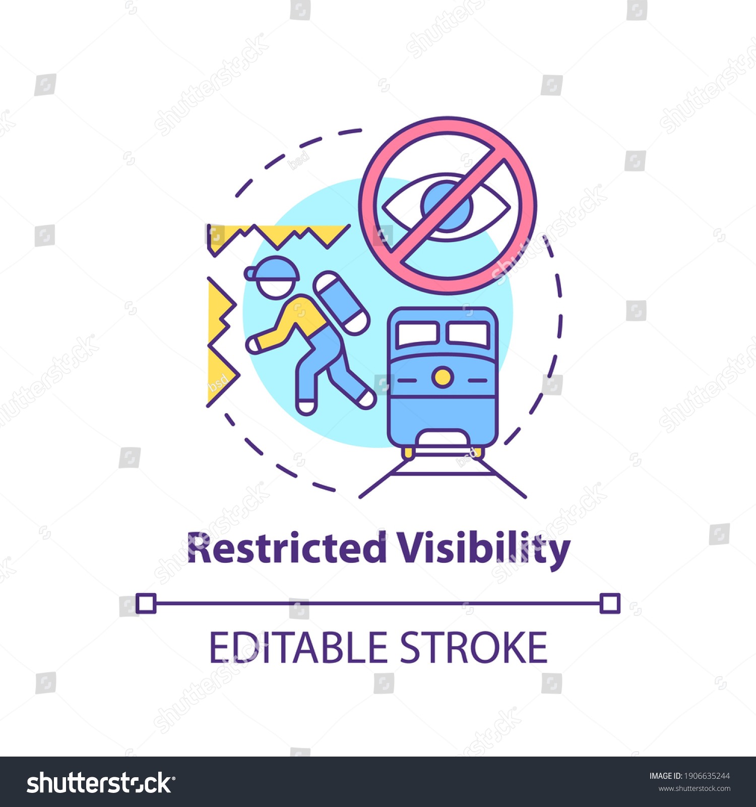 Restricted Visibility Concept Icon Workplace Safety Stock Vector ... Restricted Visibility Concept Icon Workplace Safety Stock Vector ...