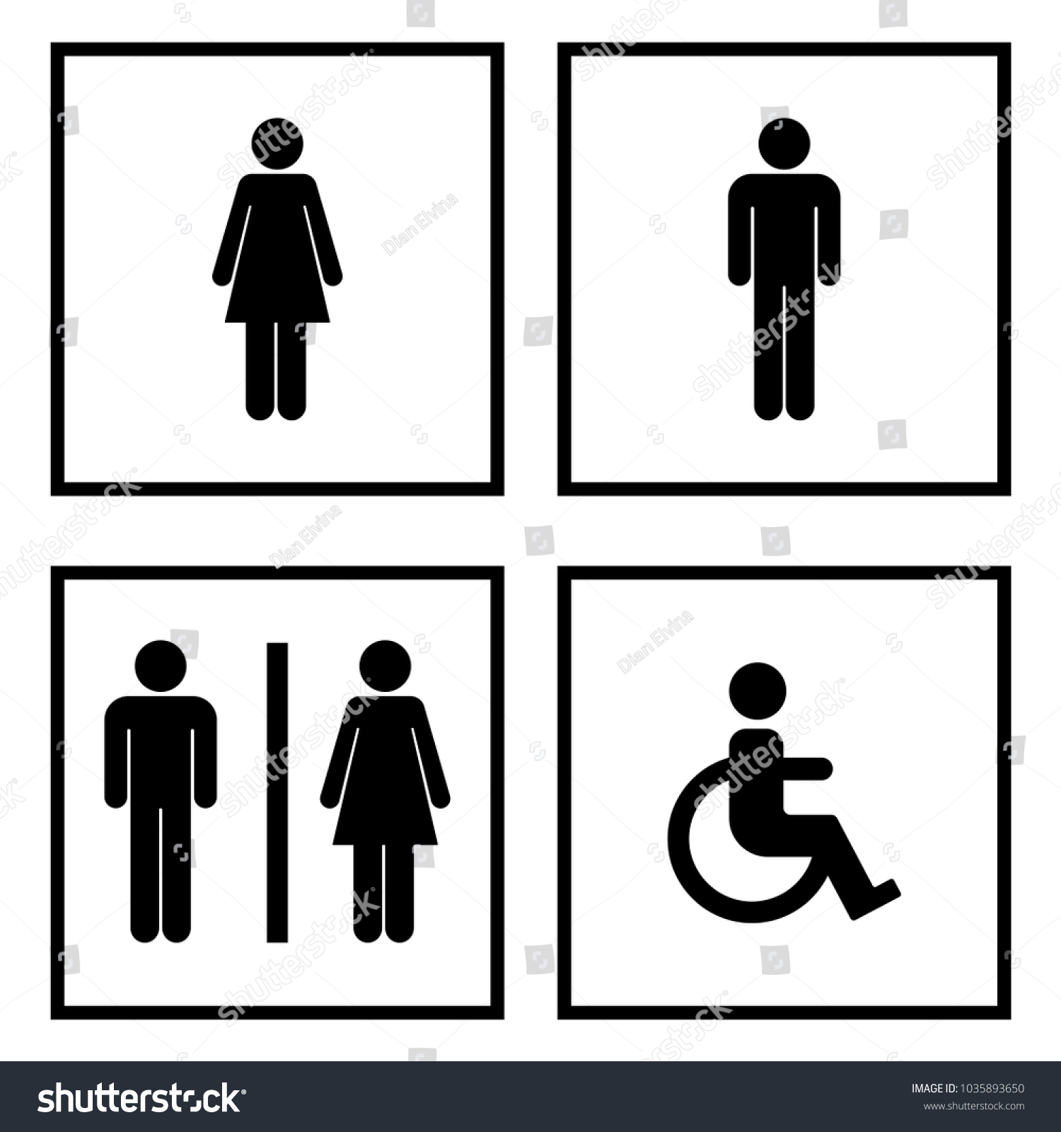 Restroom Icon Set Outline Vector Stock Vector (Royalty Free) 1035893650