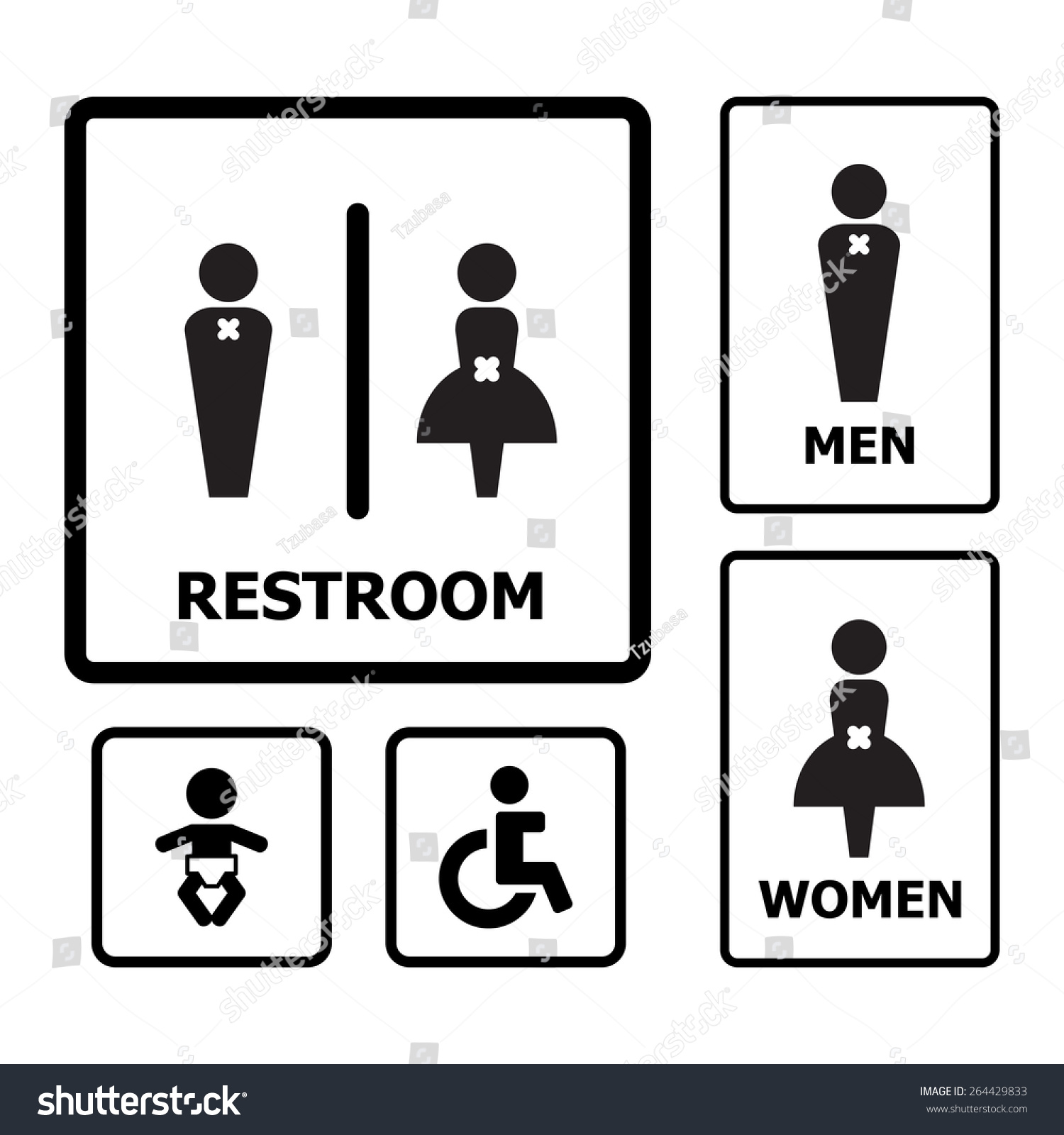 Restroom Sign Stock Vector (Royalty Free) 264429833 | Shutterstock