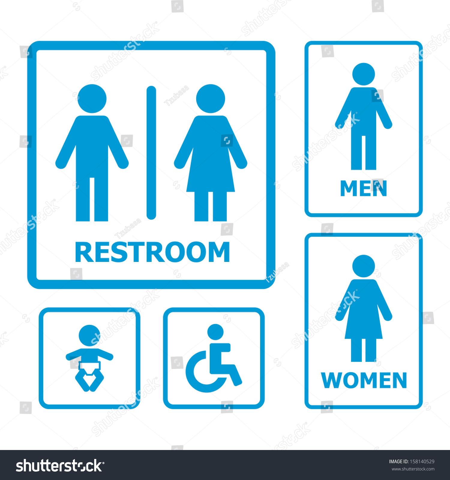 Vektor Stok Restroom Sign Vector (Tanpa Royalti) 158140529 | Shutterstock