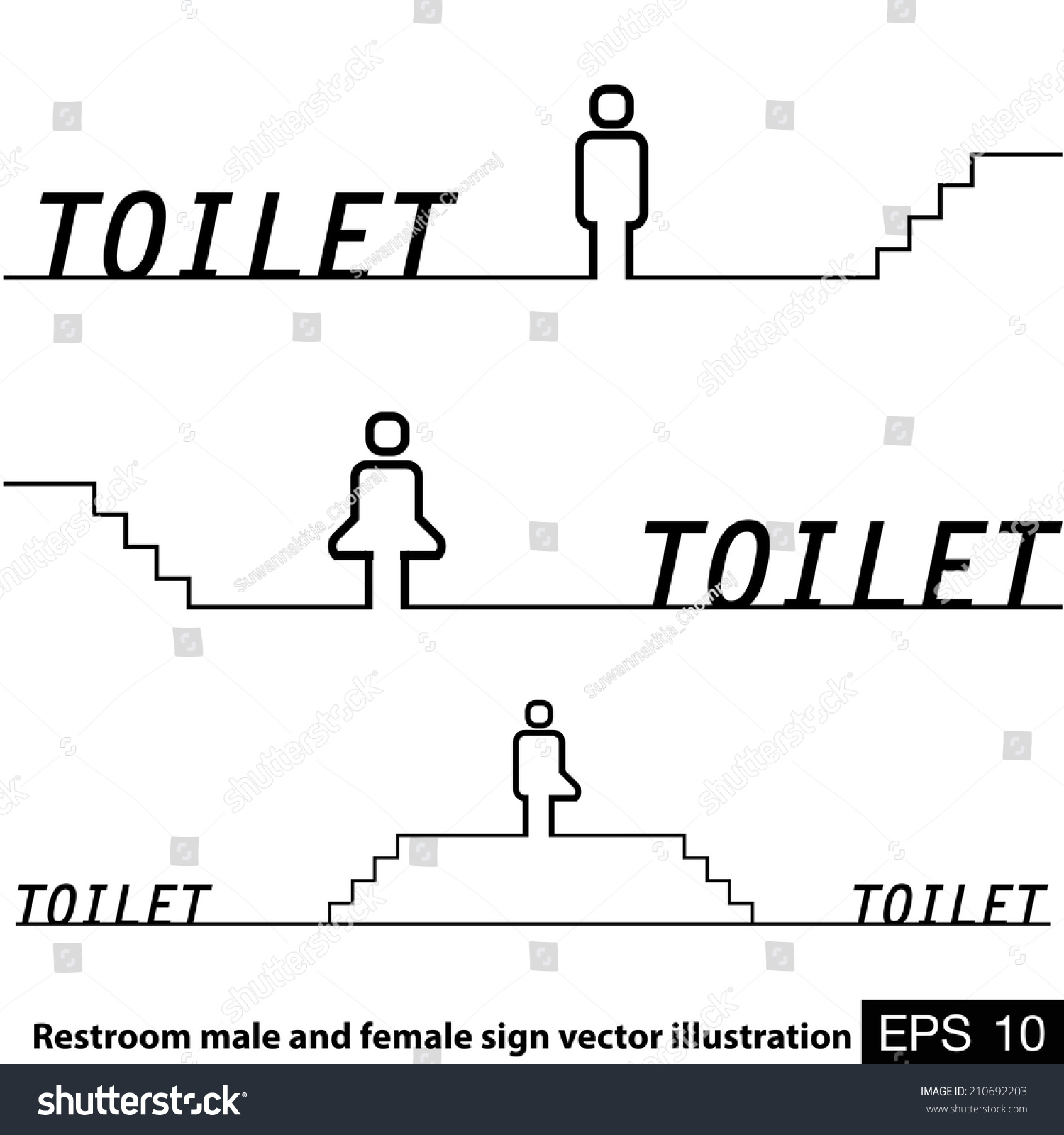Restroom Sign Vector Illustration Stock Vector (Royalty Free) 210692203