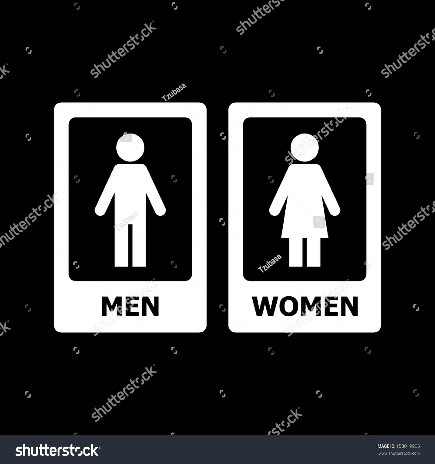 Restroom Sign Vector White Stock Vector (Royalty Free) 158019995 ...
