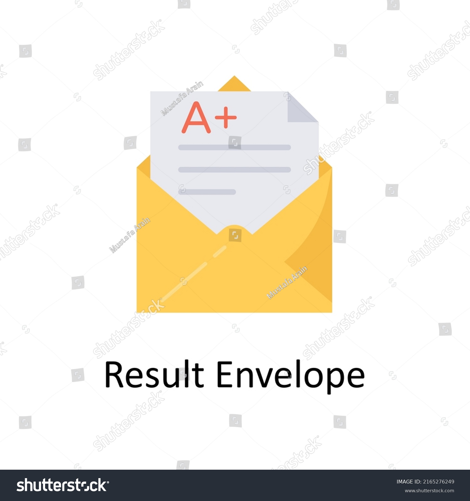 Result Envelope Vector Flat Icon Web Stock Vector (Royalty Free ...